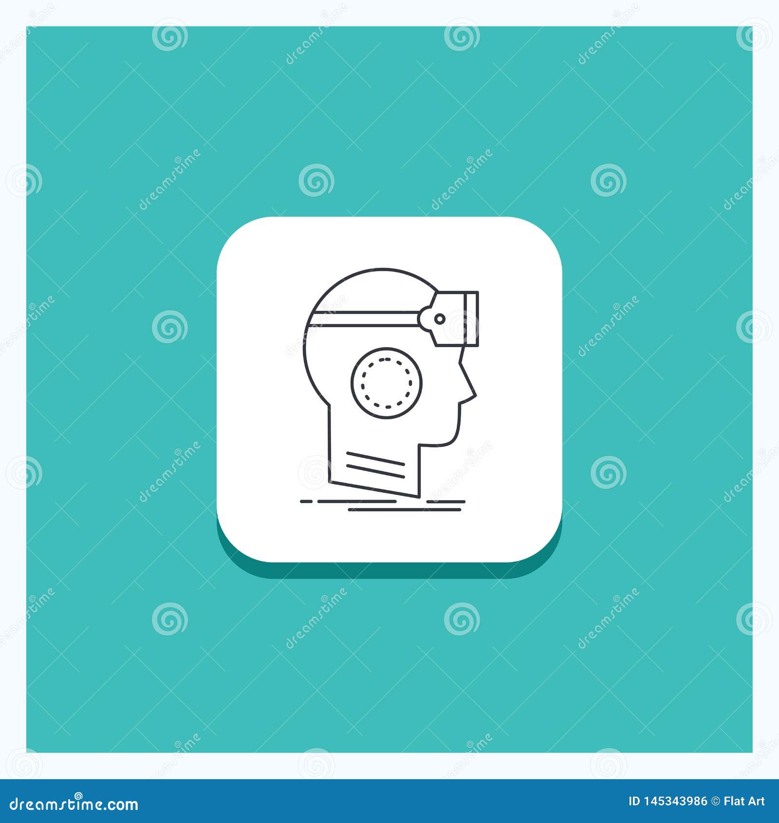 Round Button for VR, Googles, Headset, Reality, Virtual Line Icon ...