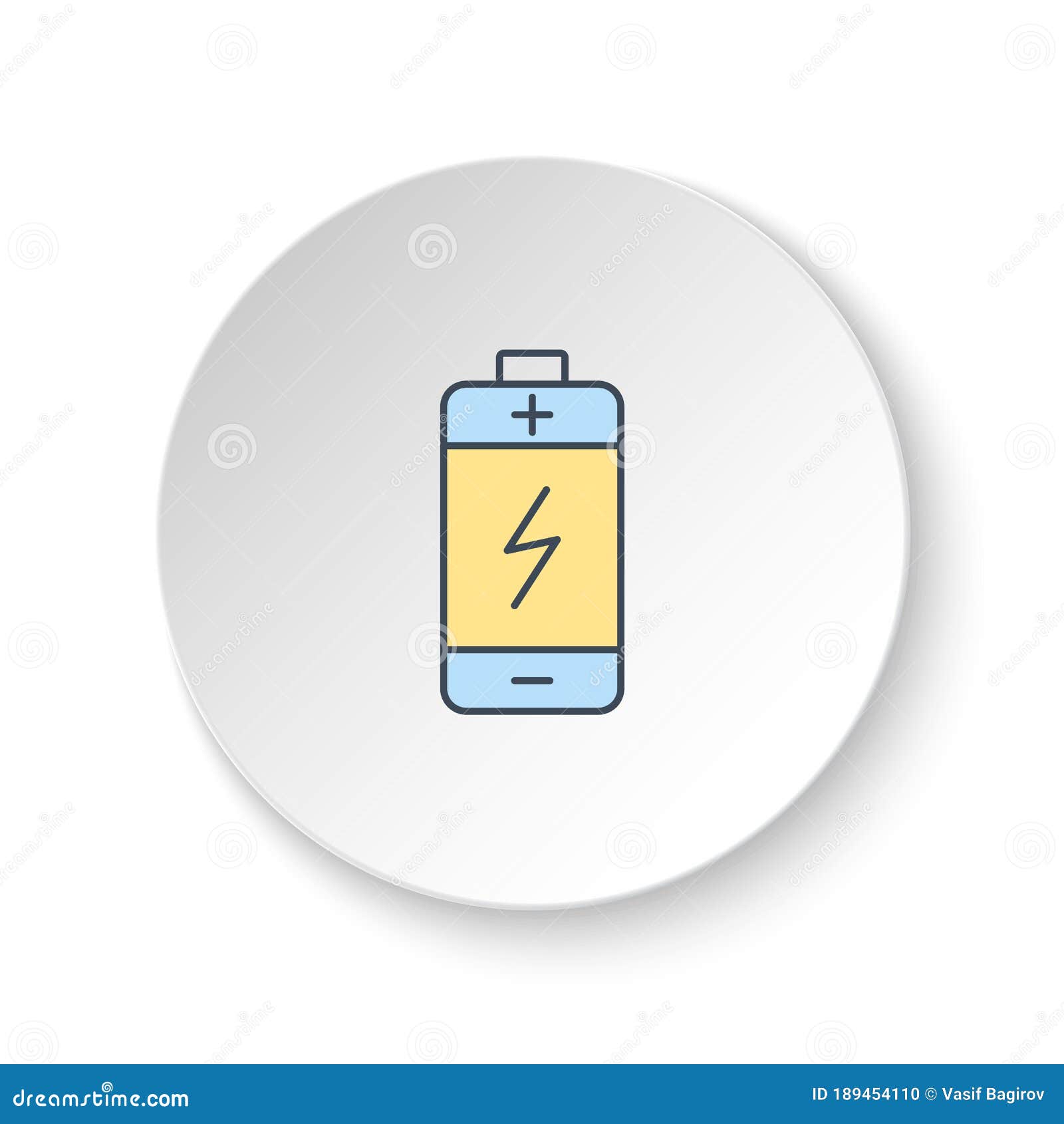 Round Button for Web Icon, Battery. Button Banner Round, Badge ...