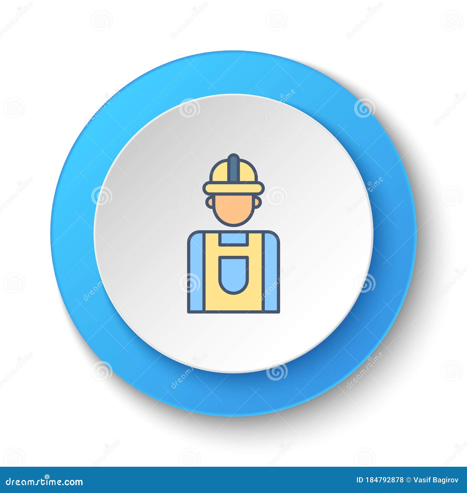 Round Button for Web Icon, Building, Construction, Industry, Worker ...