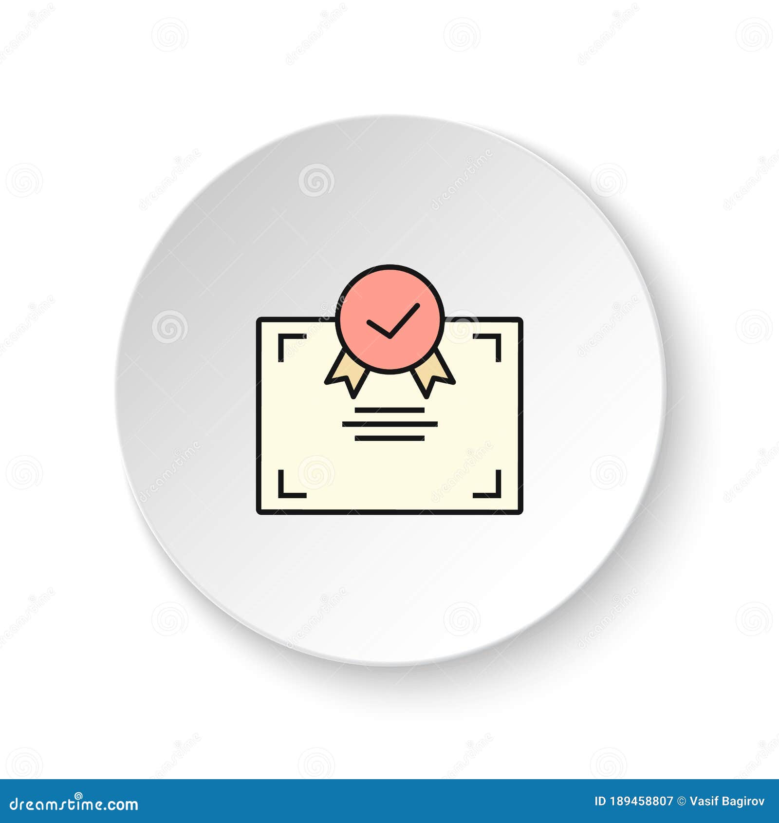Round Button for Web Icon, Certificate. Button Banner Round, Badge ...