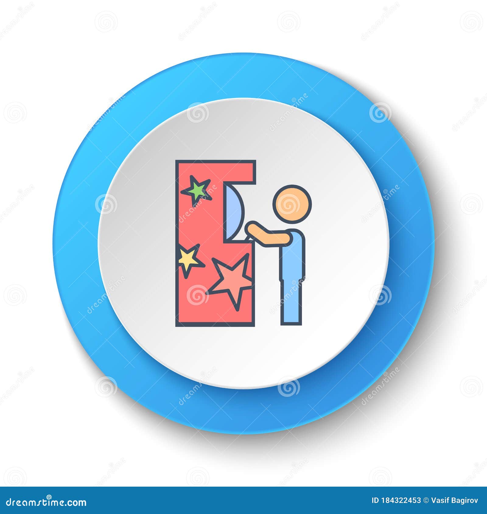 Round Button for Web Icon. Child, Gamer, Play, Retro Stock Illustration ...