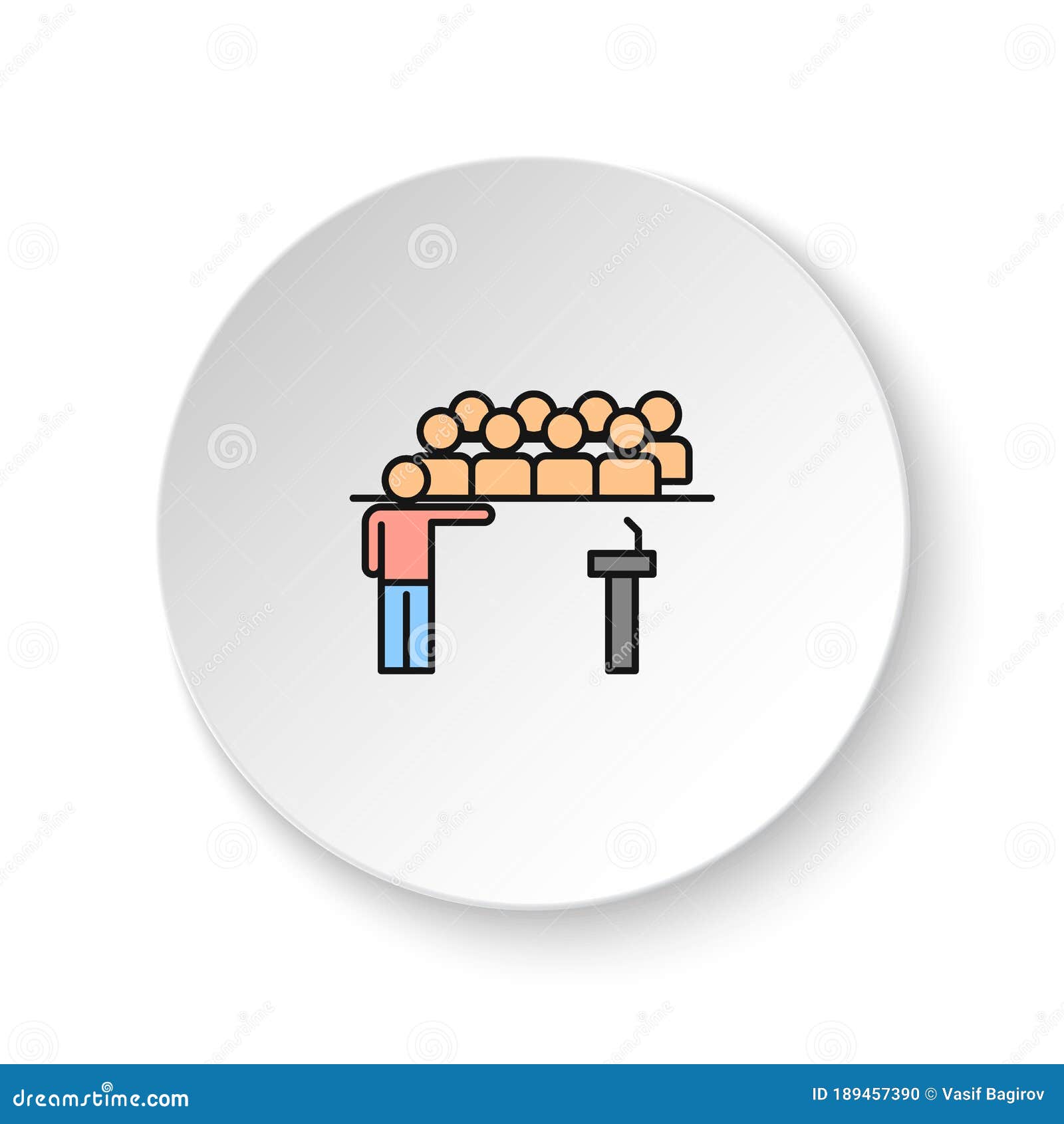 Round Button for Web Icon, Conventions, Meeting, People. Button Banner ...