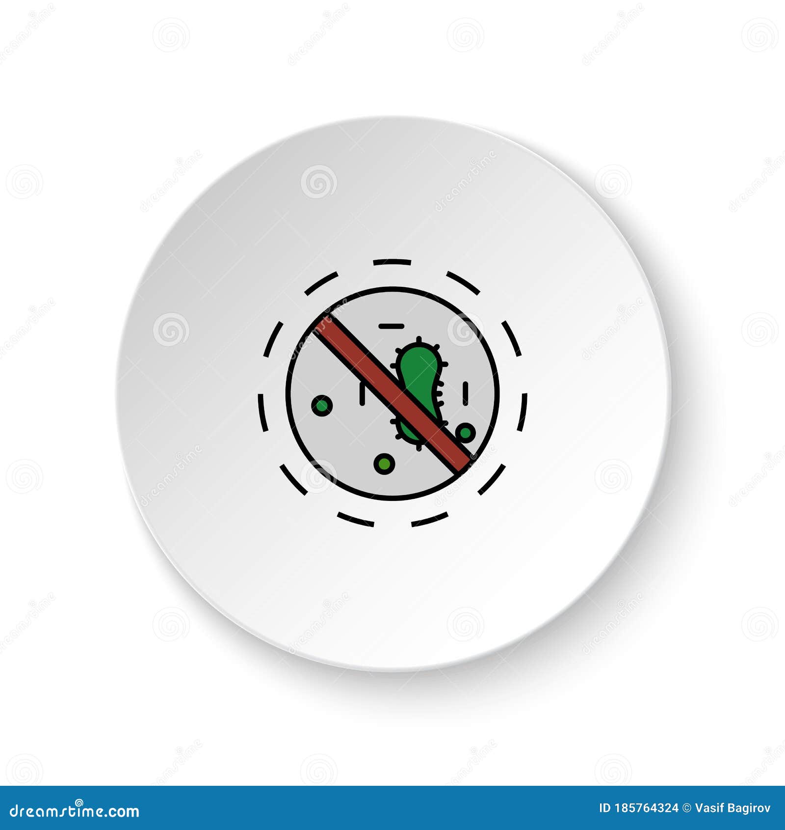 Round Button for Web Icon, Diseases, Forbidden, Virus, Bacteria. Button ...
