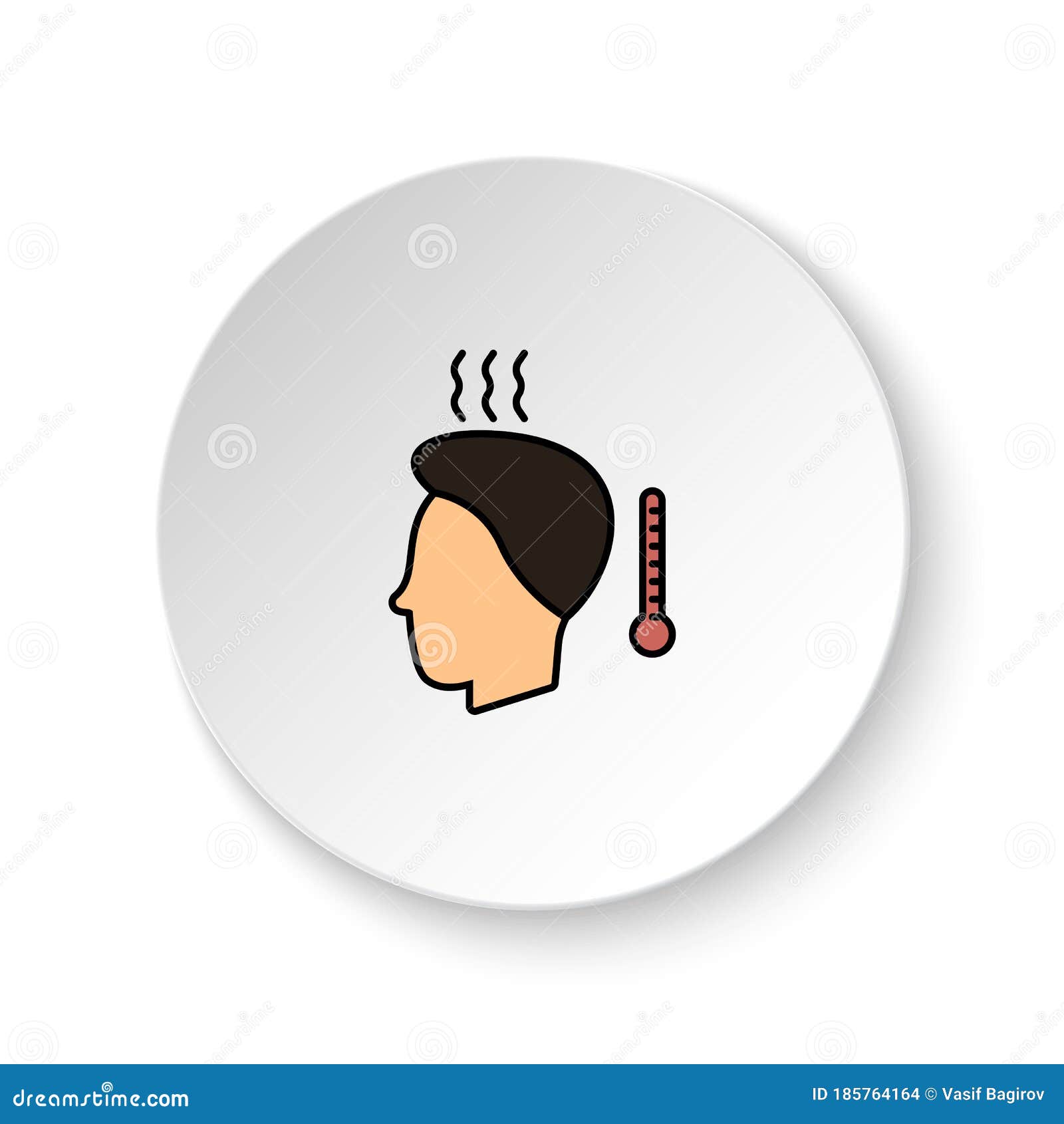 Round Button for Web Icon, Diseases, Patient, Temperature. Button ...