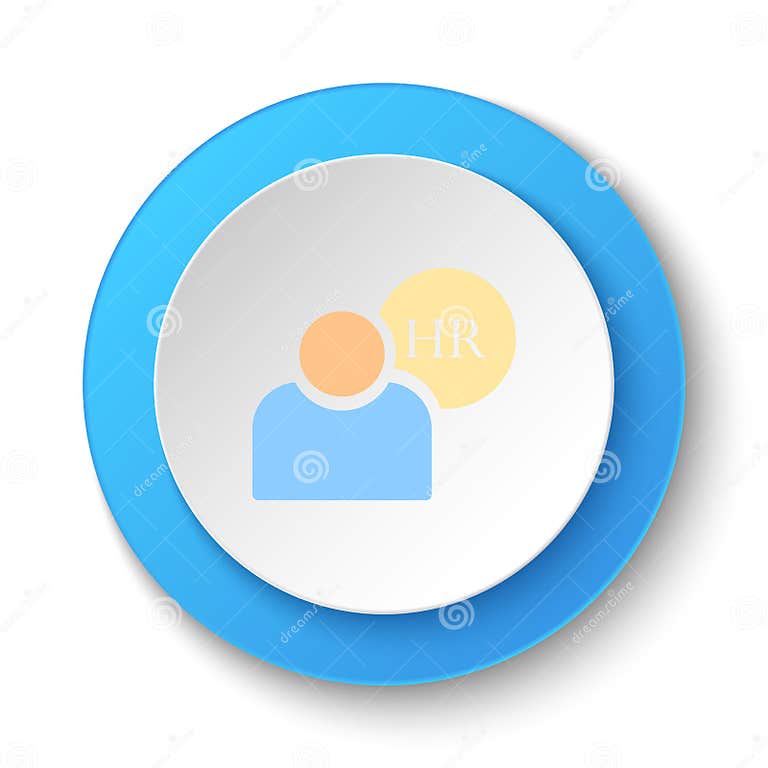 Round Button for Web Icon, Human Resources, User. Button Banner Round ...