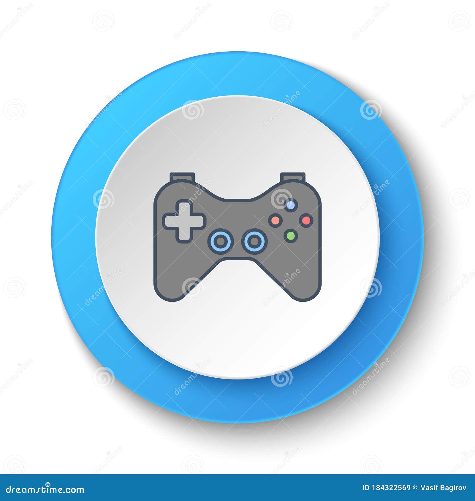 Round Button for Web Icon. Joystick, Game Controller, Gaming Stock ...