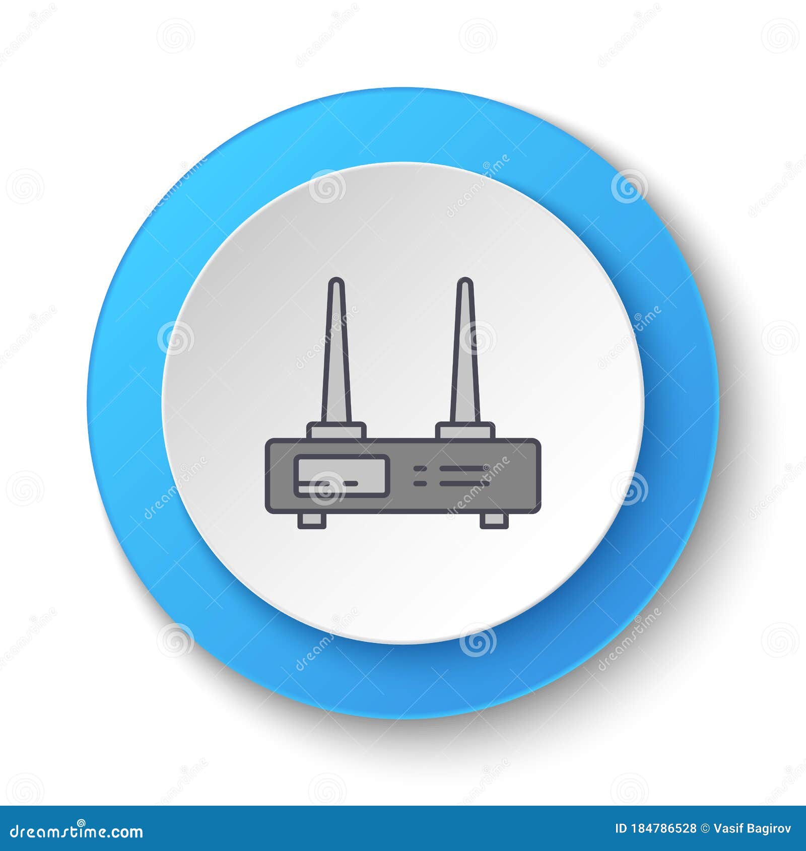 Round Button for Web Icon. Modem, Router Stock Illustration ...