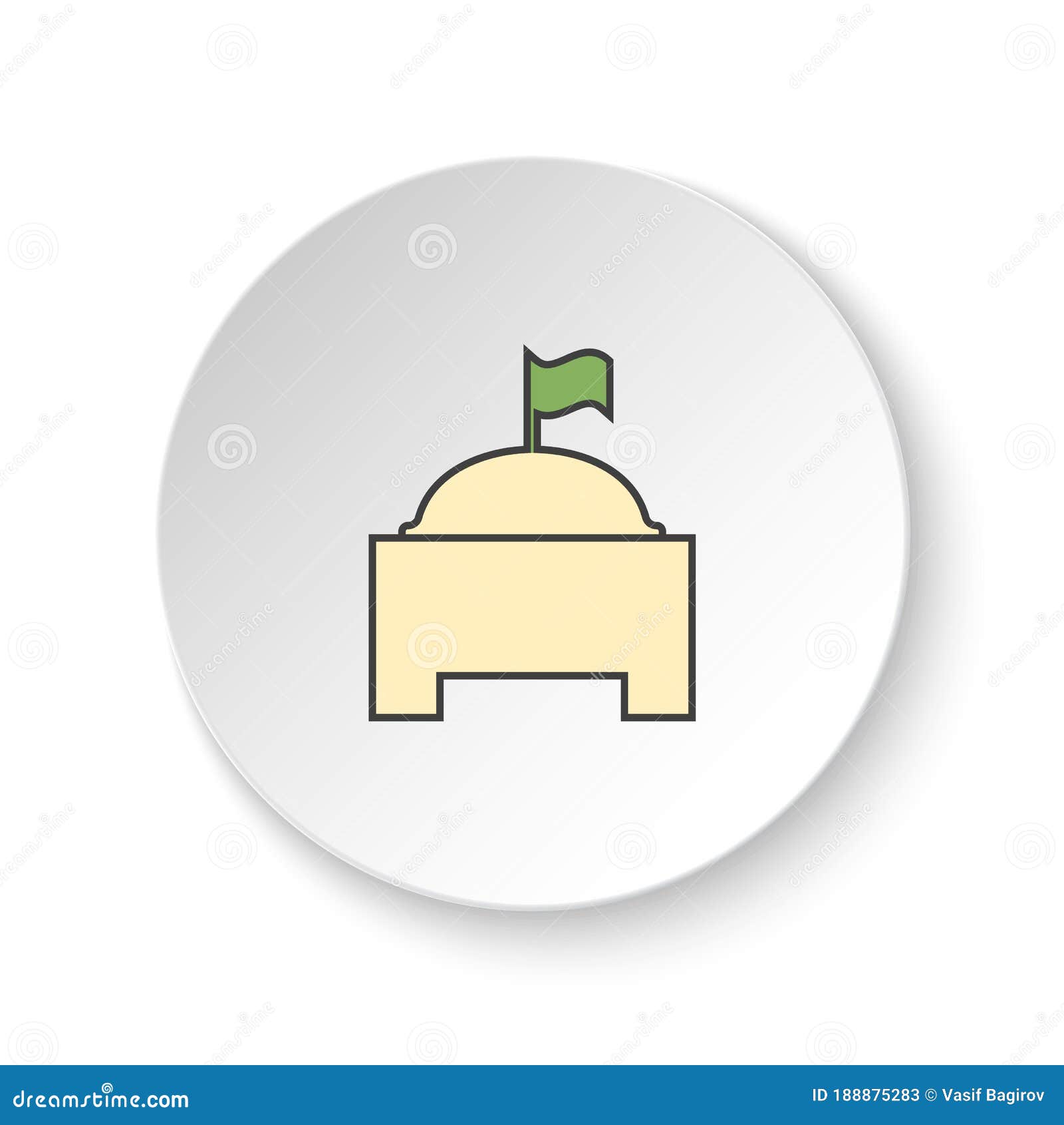 Monumental Building Icon In Trendy Design Style. Monumental Building ...