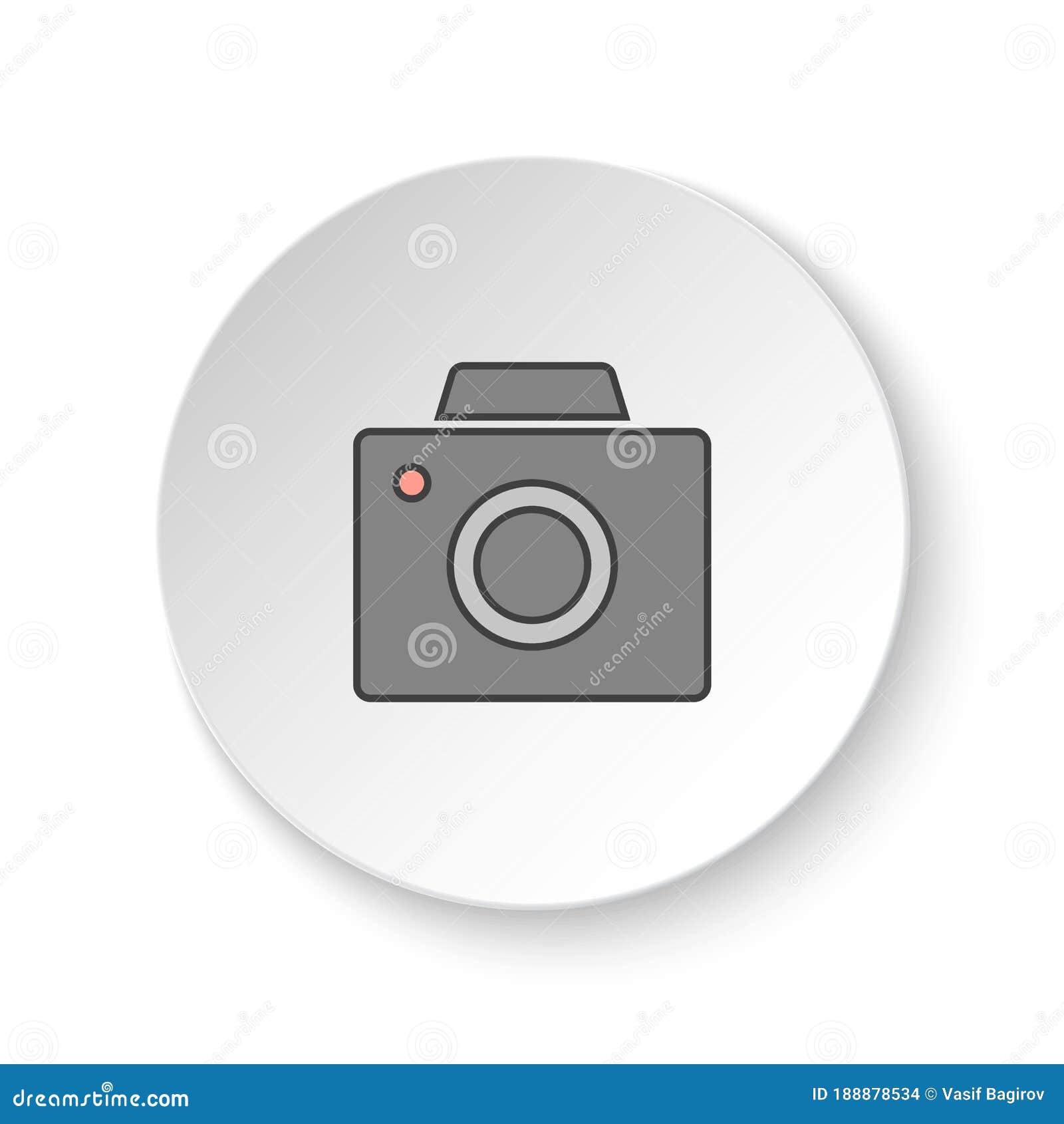 Round Button for Web Icon, Old Digital Camera. Button Banner Round ...