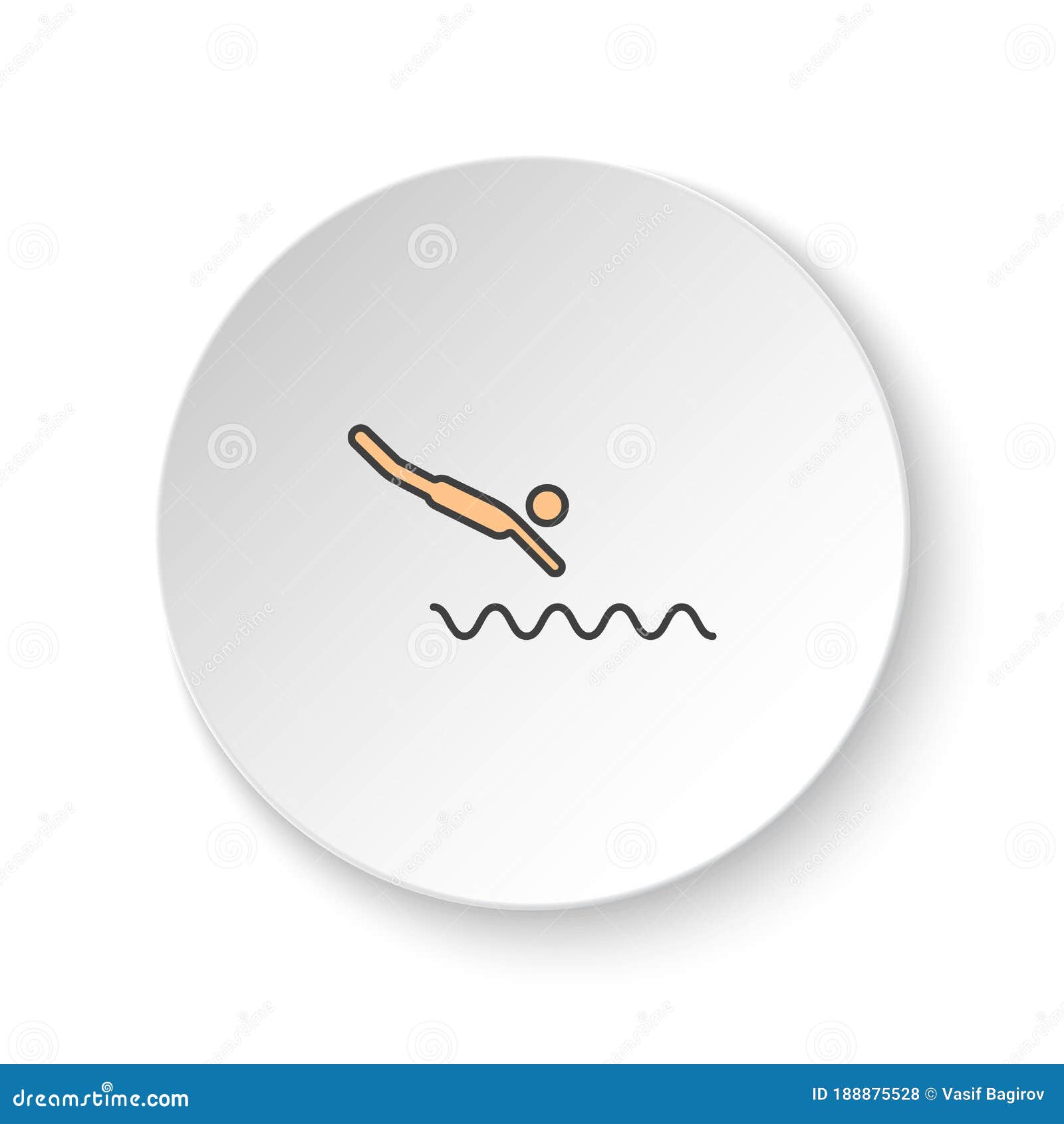 Round Button for Web Icon, Swimming Jump. Button Banner Round, Badge ...