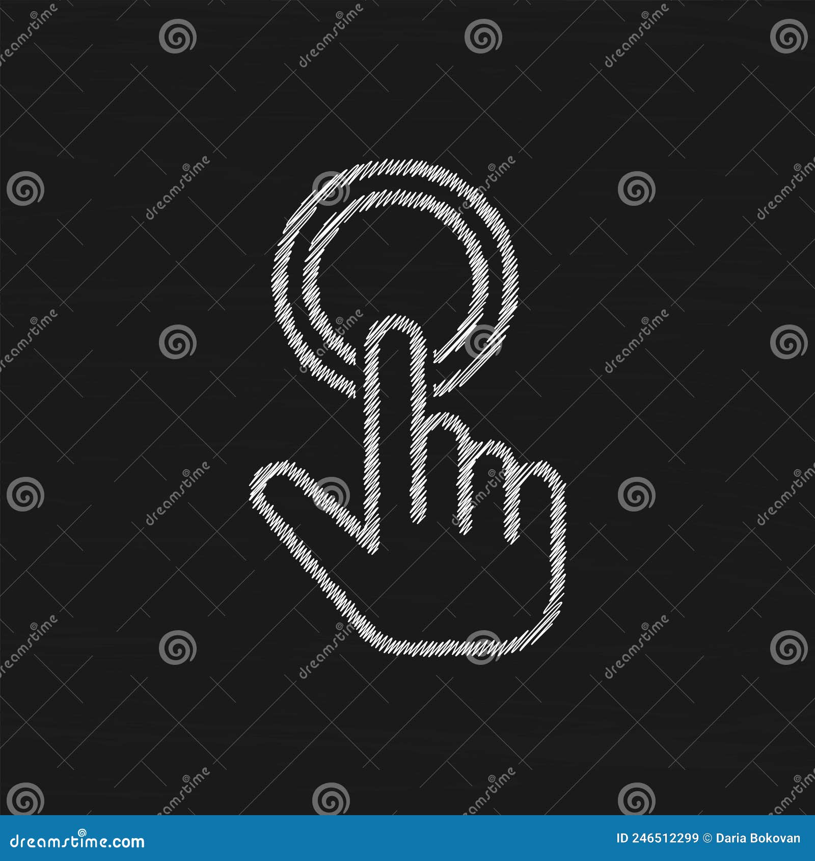 Round Button White Sketch Vector Icon. Cursor Pointer Symbol, Logo ...