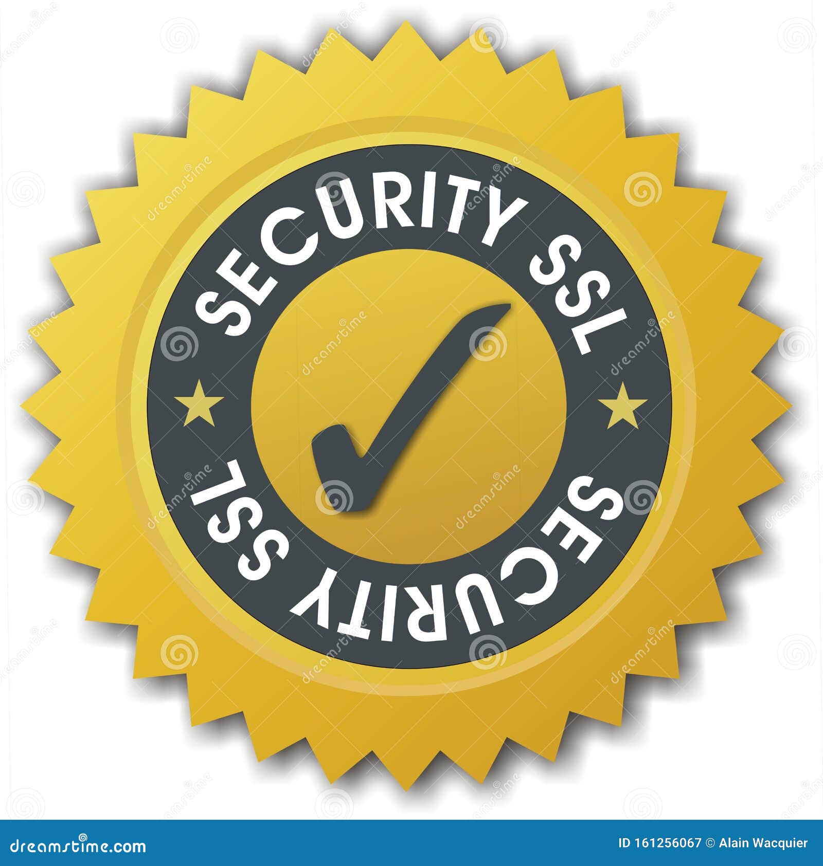 Round Button with Written on Security Ssl Stock Illustration ...