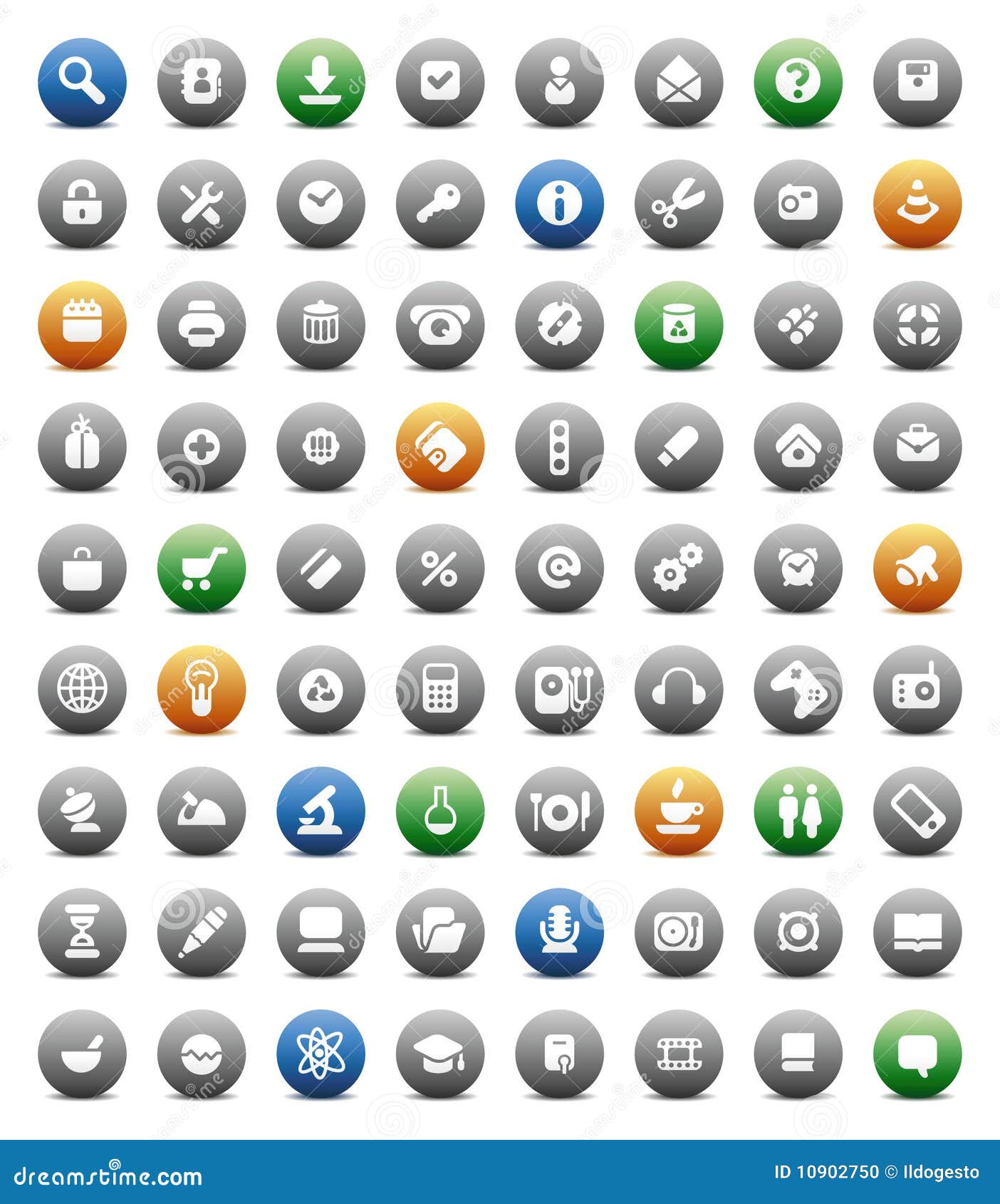 Round buttons stock vector. Illustration of data, envelope - 10902750