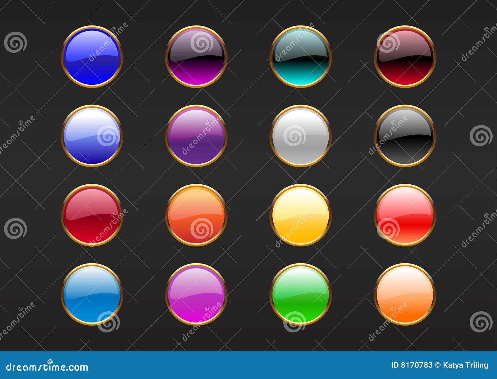 Round buttons stock vector. Illustration of blue, modern - 8170783