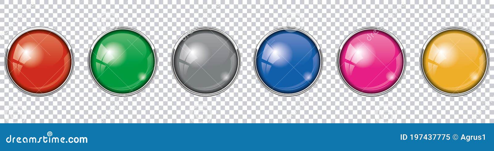 Round Buttons Isolated on Transparent Background Stock Vector ...