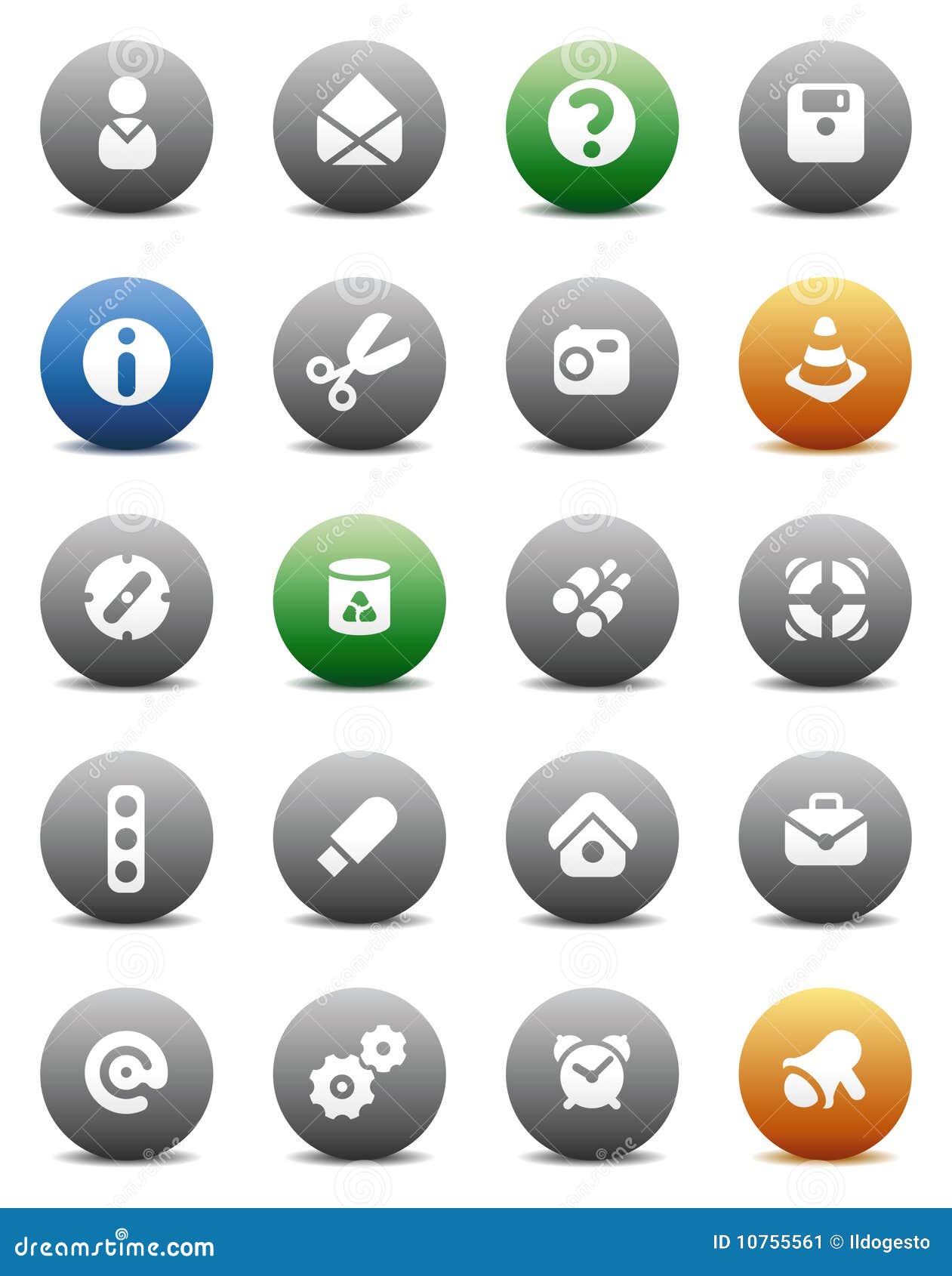 Round Buttons Miscellaneous Stock Vector - Illustration of envelope ...