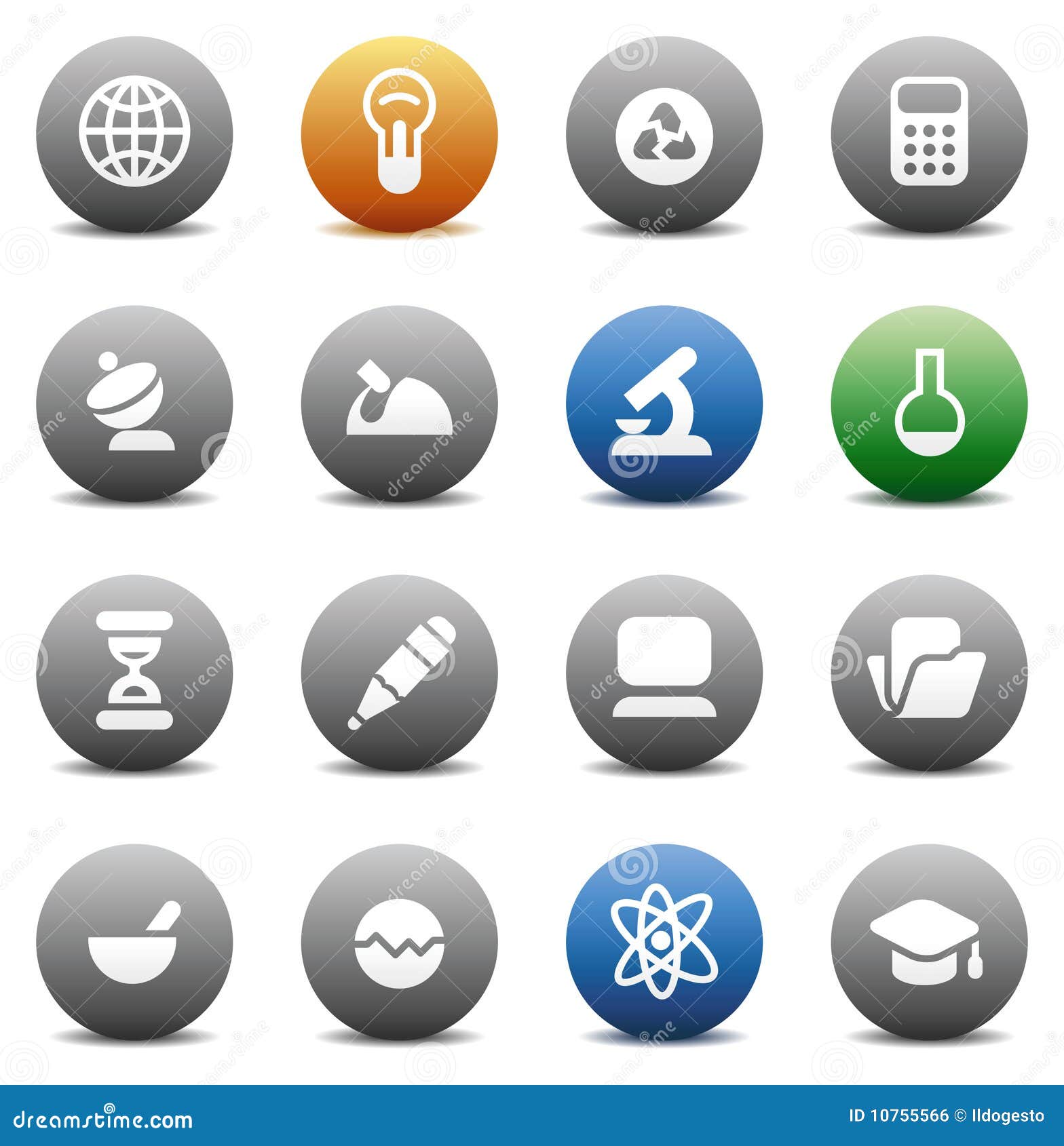 Round buttons for science stock vector. Illustration of flask - 10755566