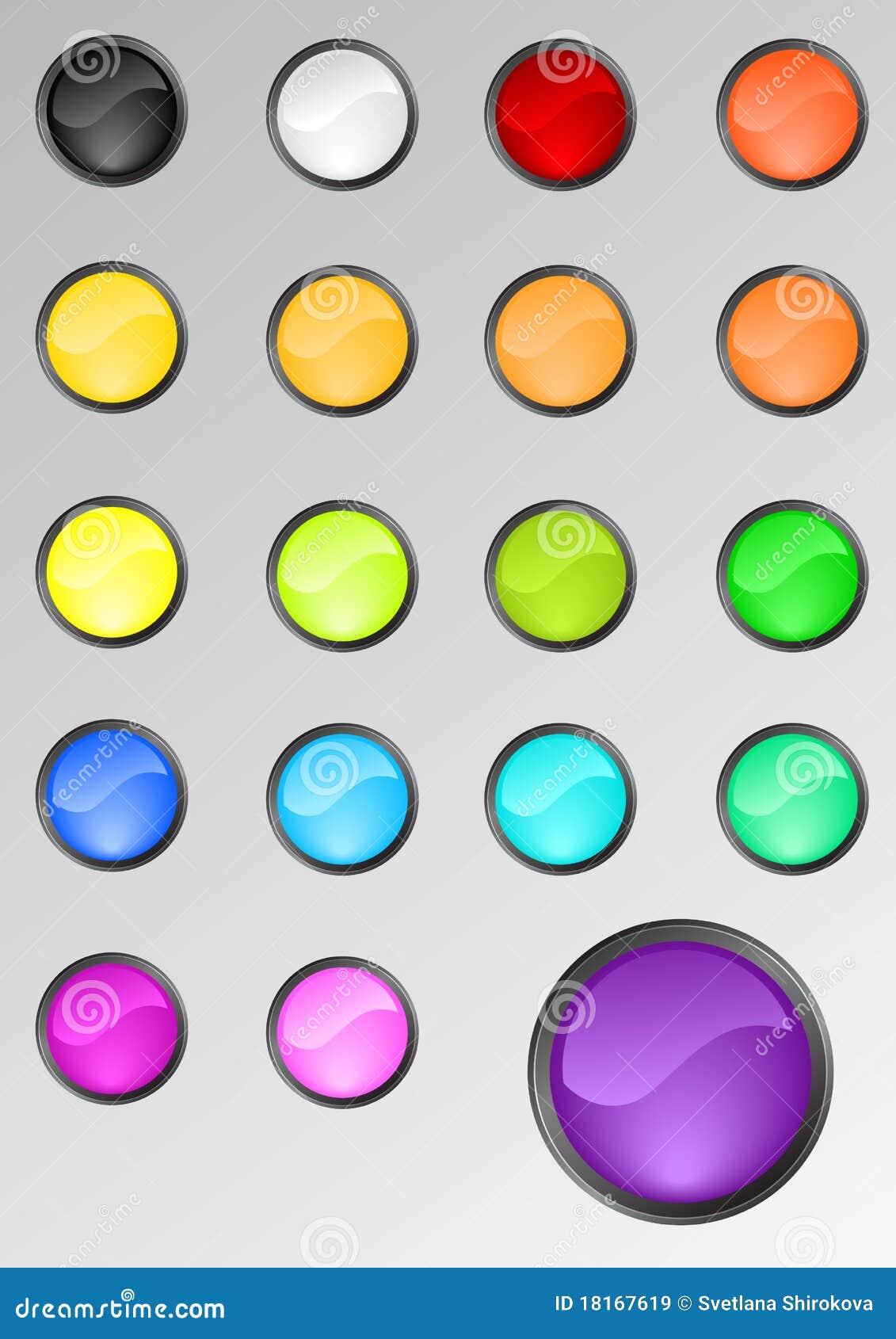 Round Buttons Set stock vector. Illustration of multicolored - 18167619