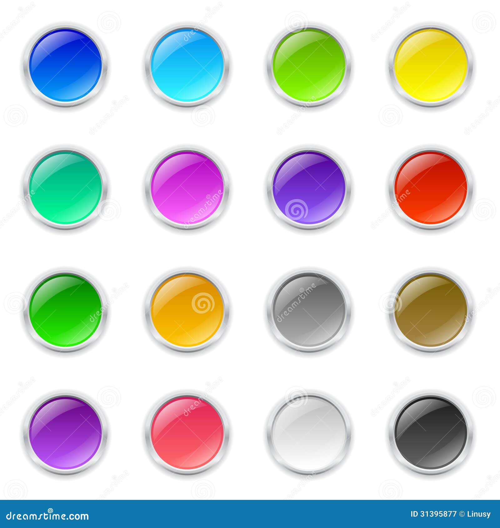 Round buttons stock vector. Illustration of colorful - 31395877