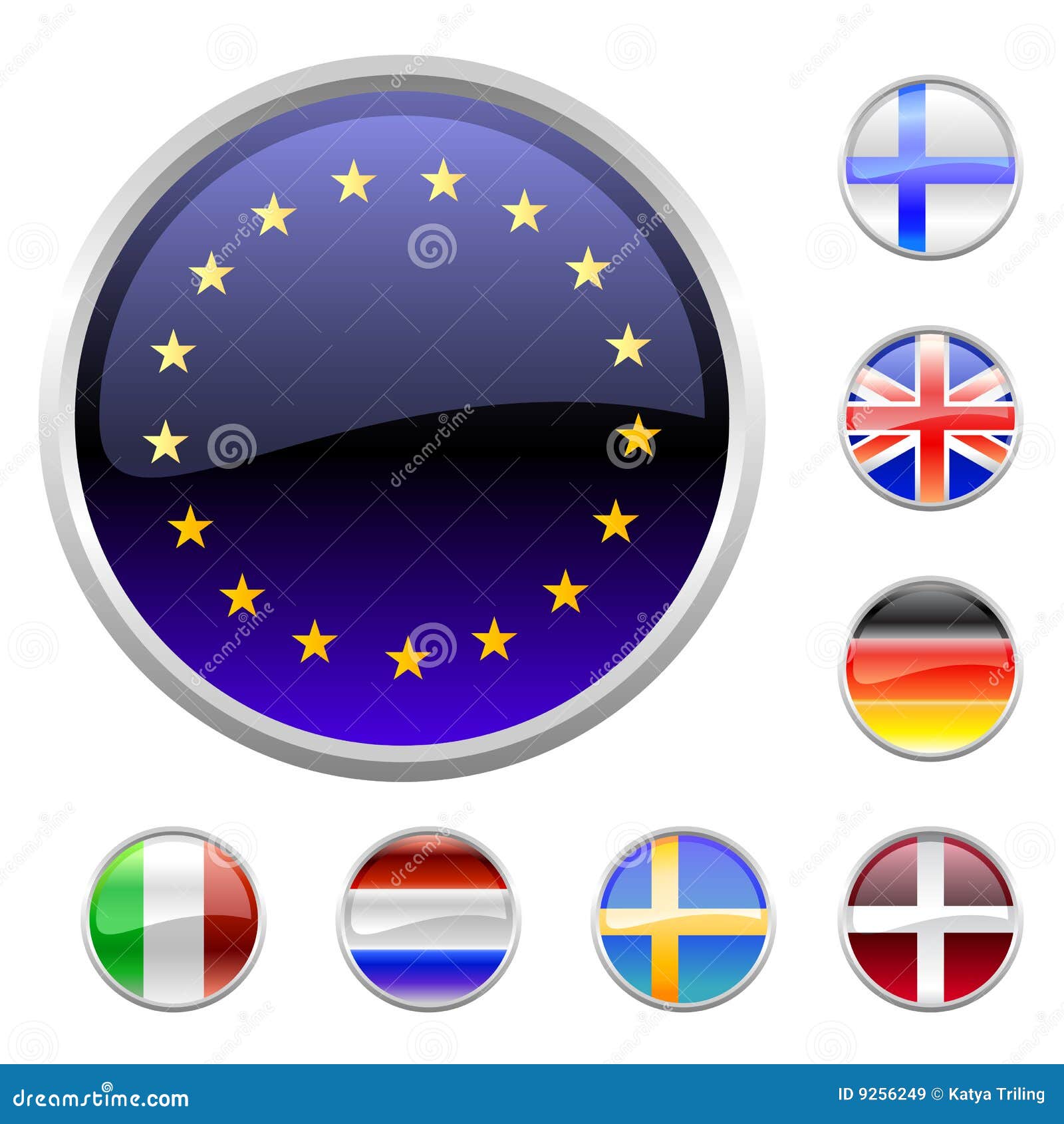 Round buttons set-europe stock vector. Illustration of culture - 9256249