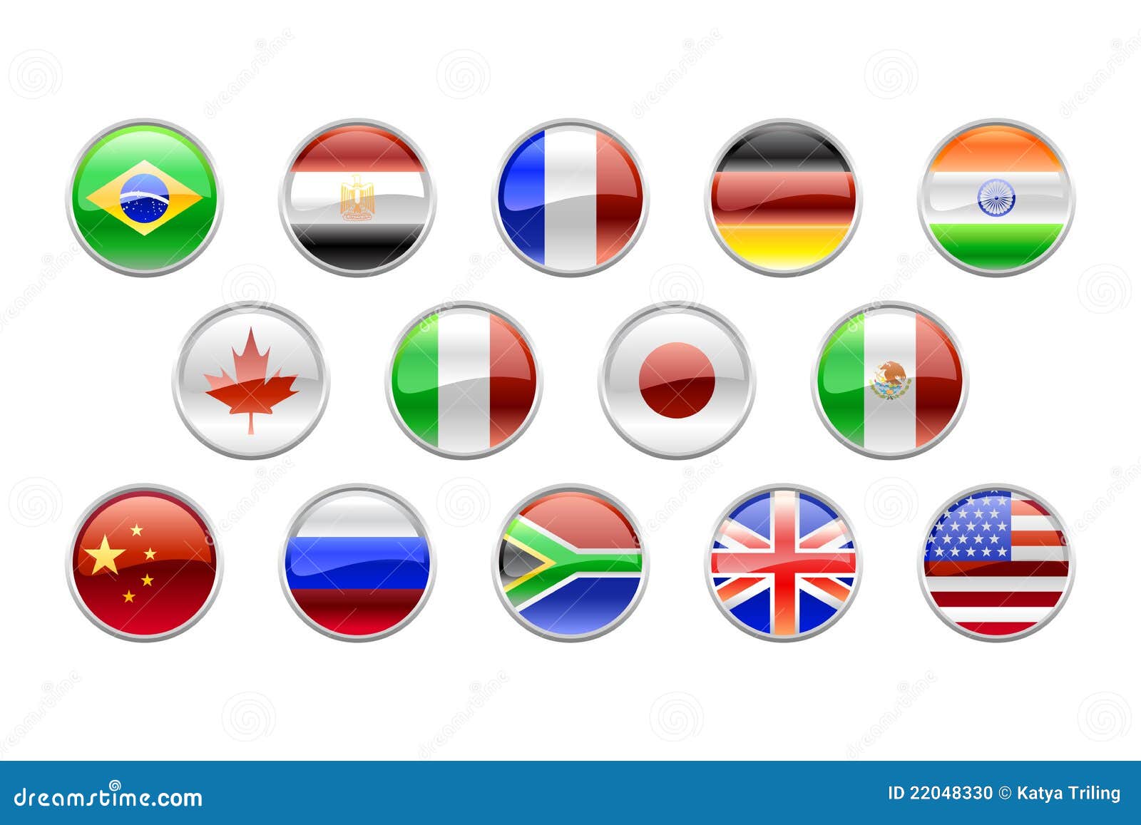 Round Buttons Set-flags (G14) Stock Vector - Illustration of collection ...