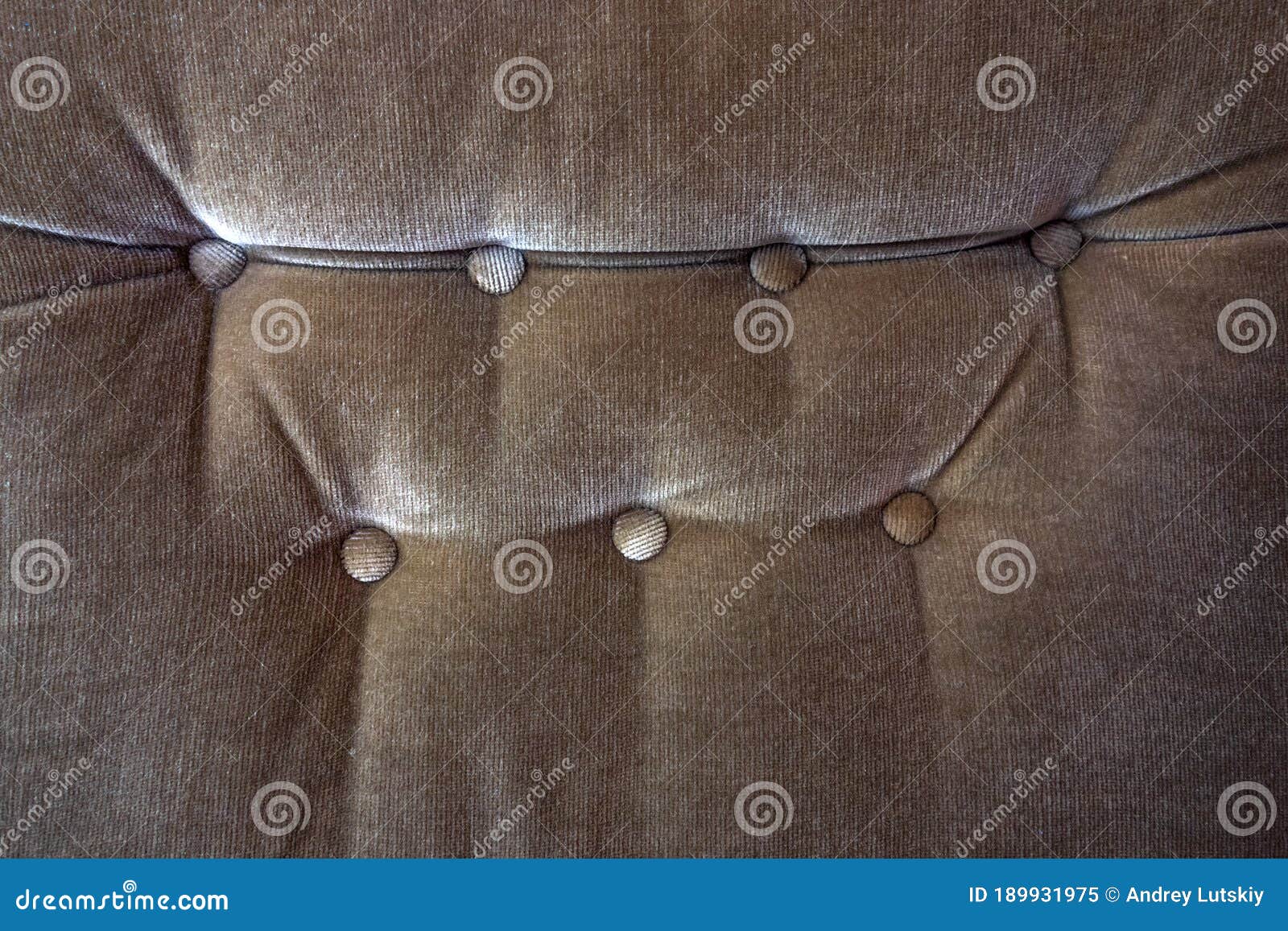 Round Buttons in the Soft Upholstery of the Sofa Stock Image - Image of ...