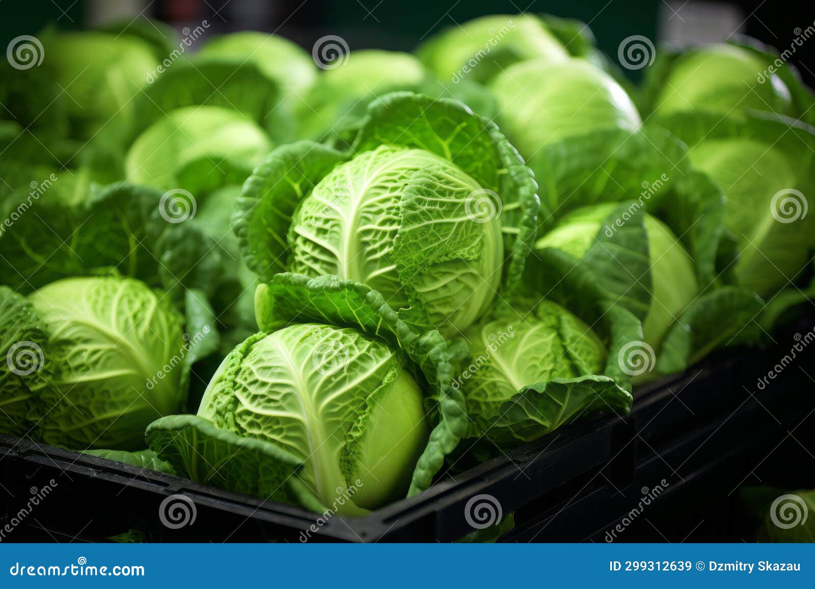Round Cabbage on the Counter in the Store. Stock Image - Image of ...