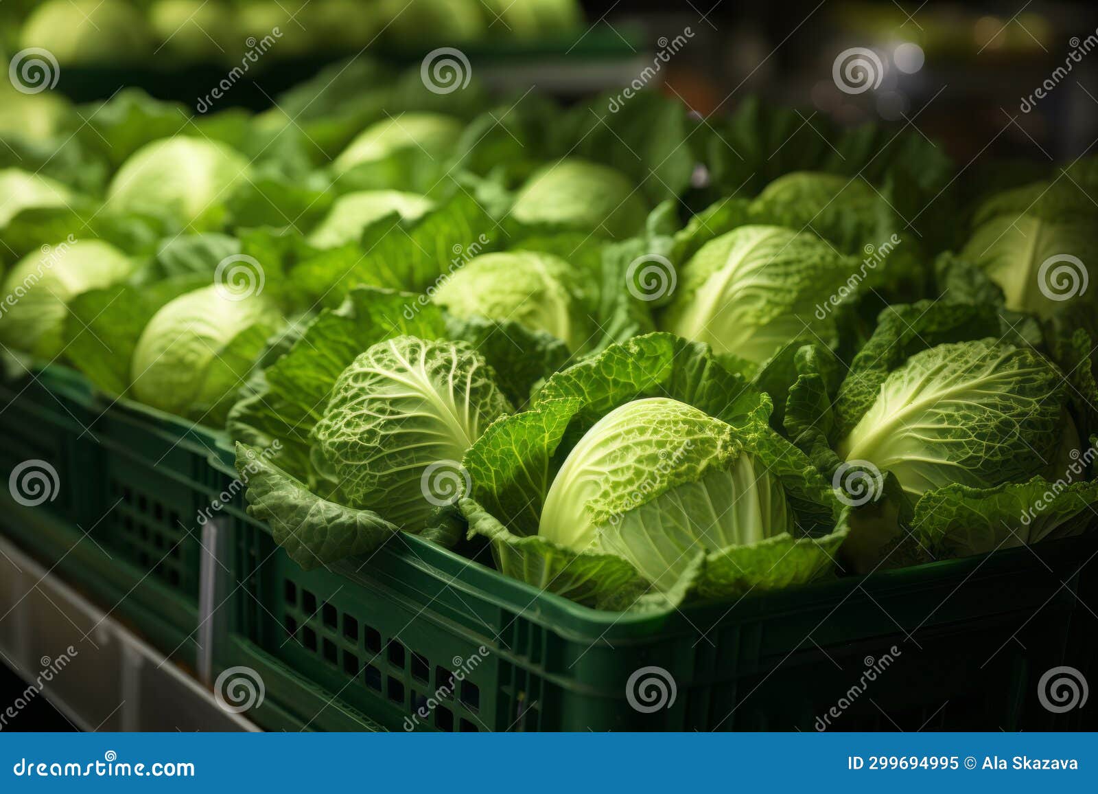 Round Cabbage on the Counter in the Store Stock Illustration ...