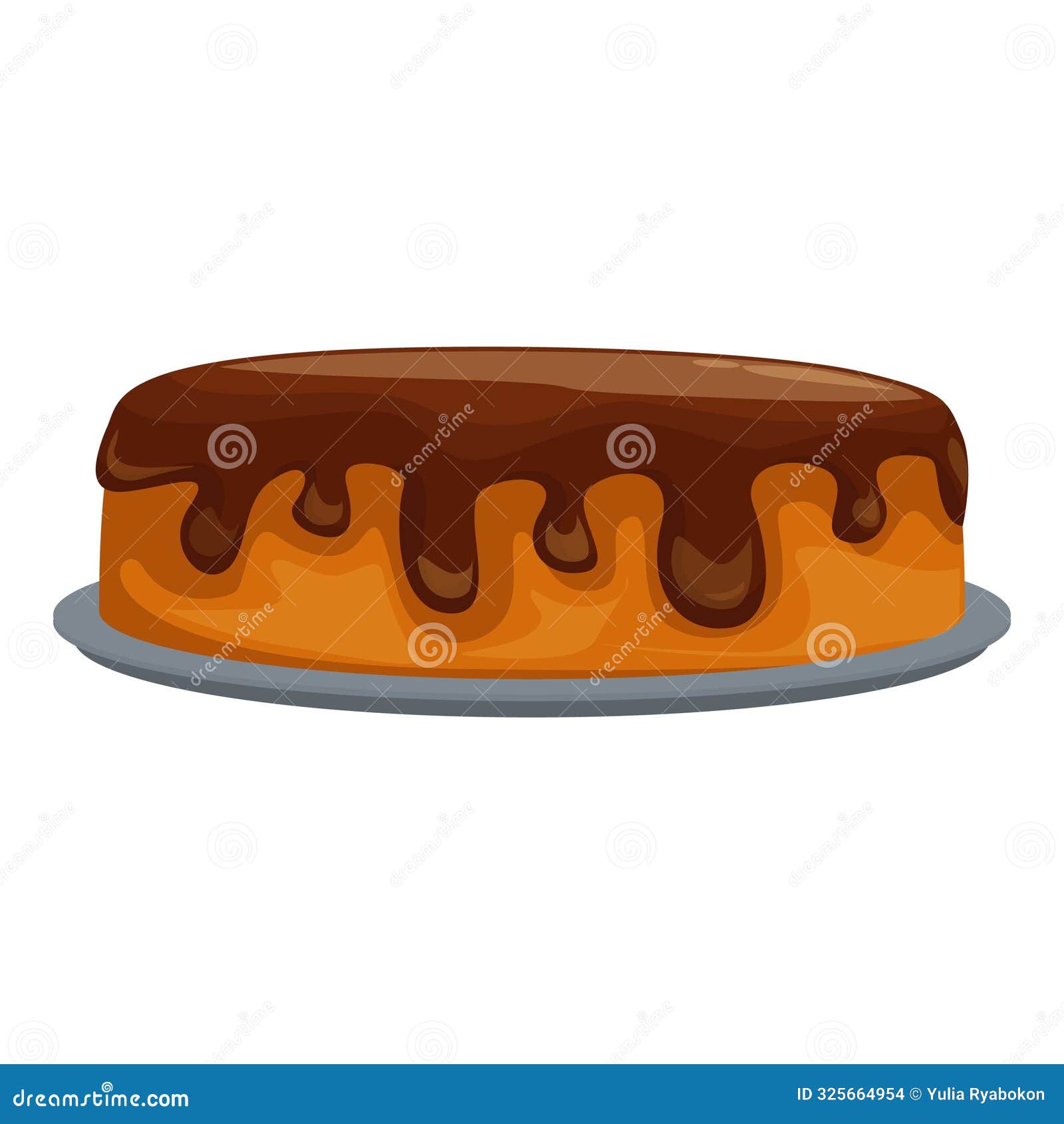 Round Cake With Icing And Sprinkles Being Iced With Wavy Lines Vector ...