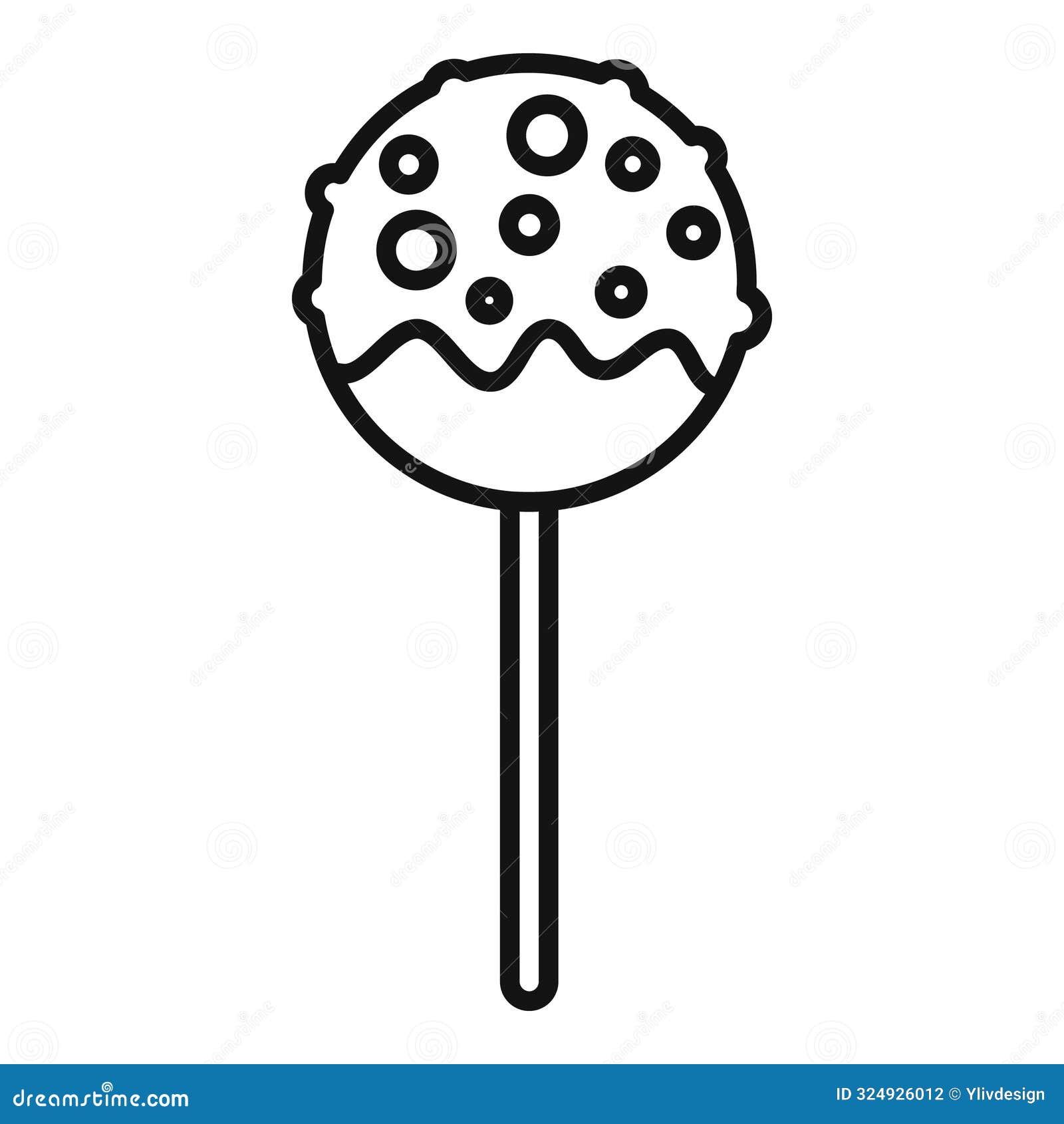 Round Cake With Icing And Sprinkles Being Iced With Wavy Lines Vector ...