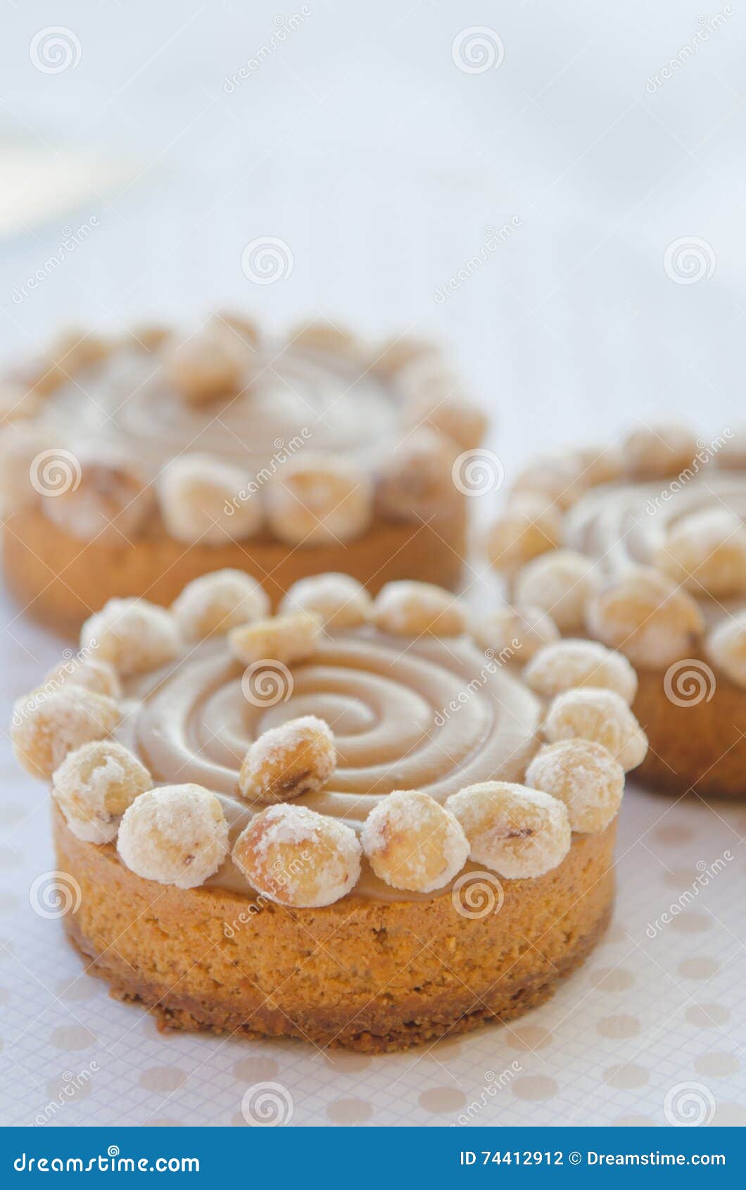 Round Cakes with Caramel and Nuts Stock Photo - Image of gourmet ...
