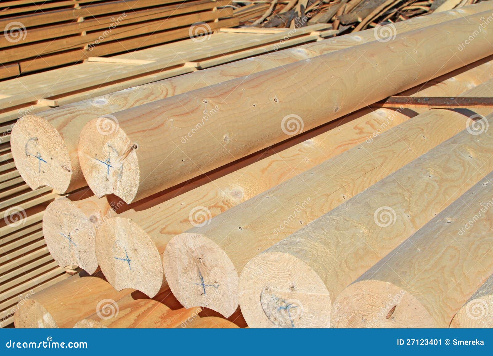 The Round Calibrated Building Bar From A Tree Royalty-Free Stock ...