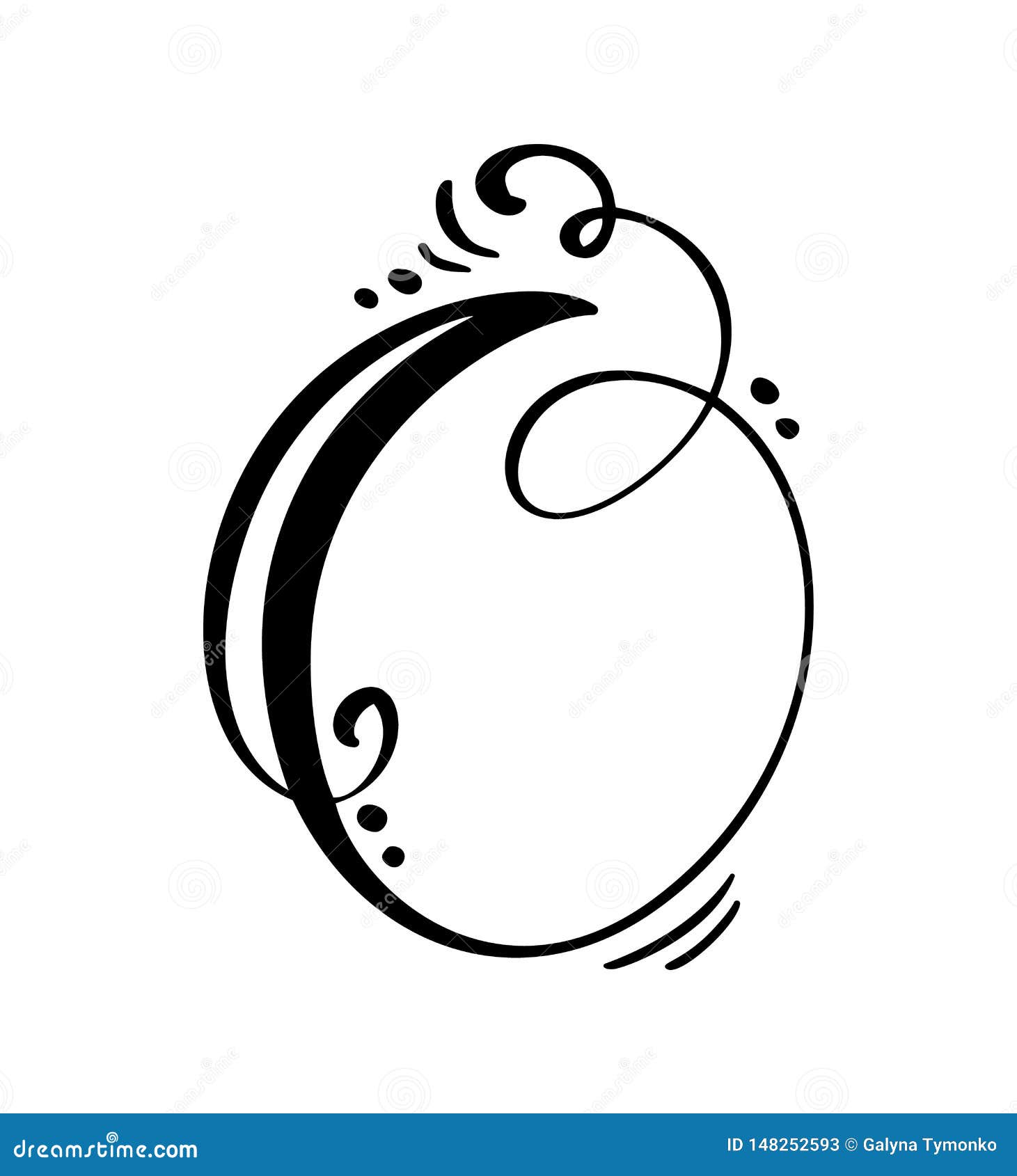 Round Calligraphy Quote Speech Bubble Icon. Hand Drawn Text Frame or ...