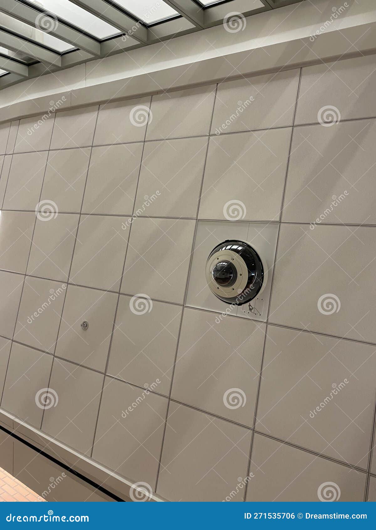 A Round Camera Mounted To the Ceiling Stock Photo - Image of home ...