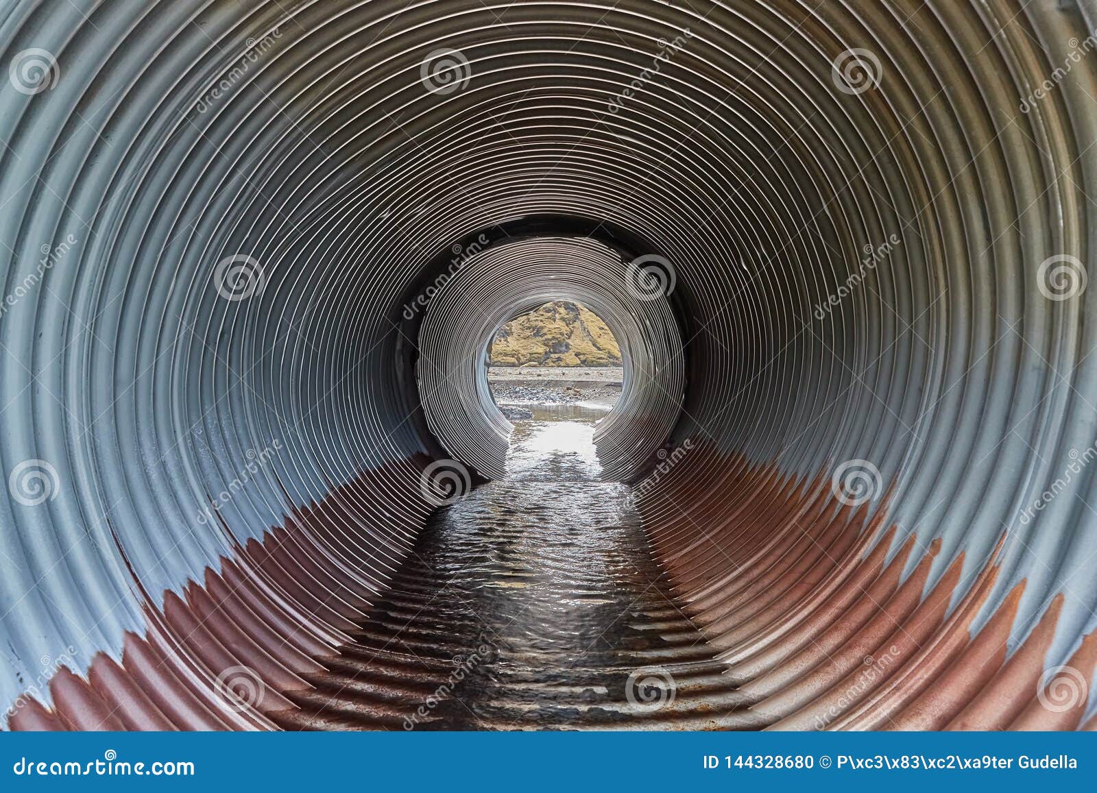 Round canal pipe inside stock photo. Image of ditch - 144328680