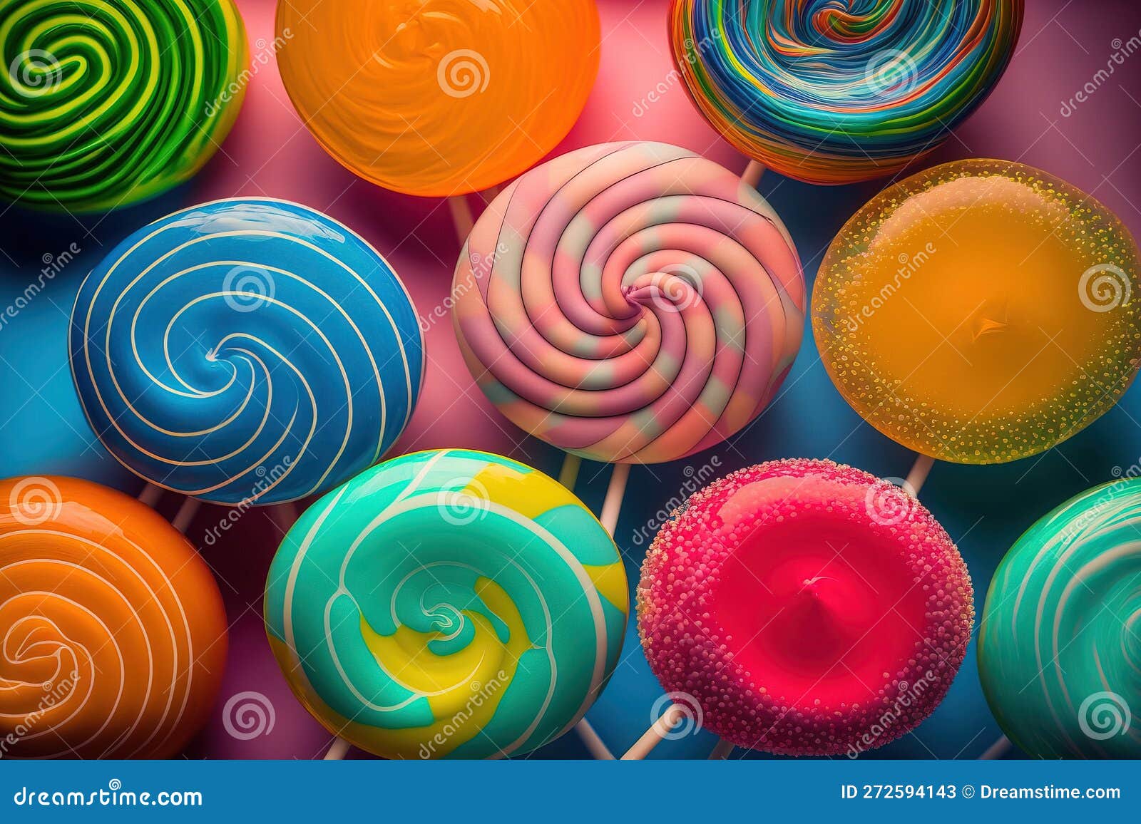 Round Candies of Various Colors, Including Multicolored Lollipops ...