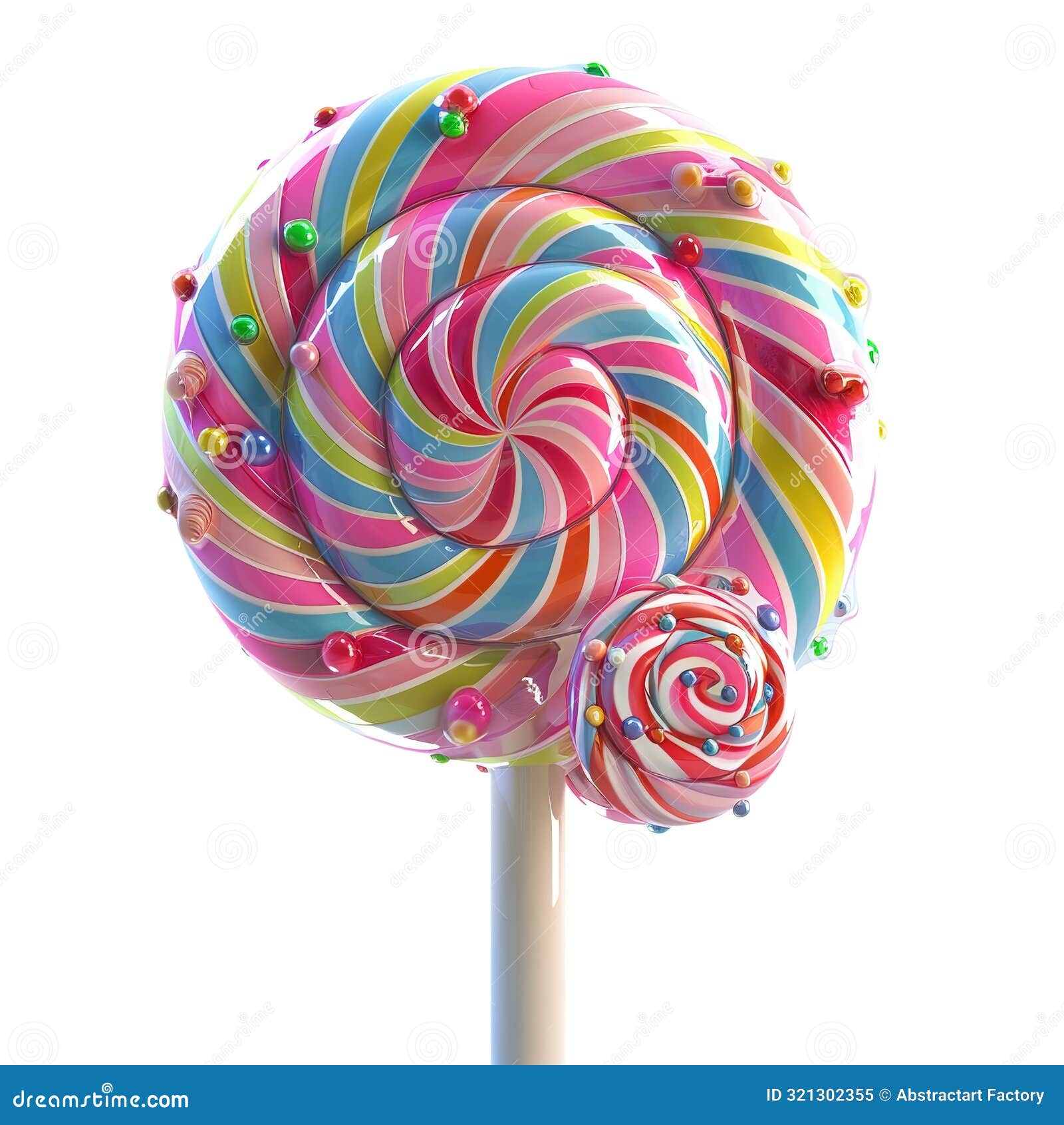 Round Candy Lollipop on White Background. Generative Ai Stock ...