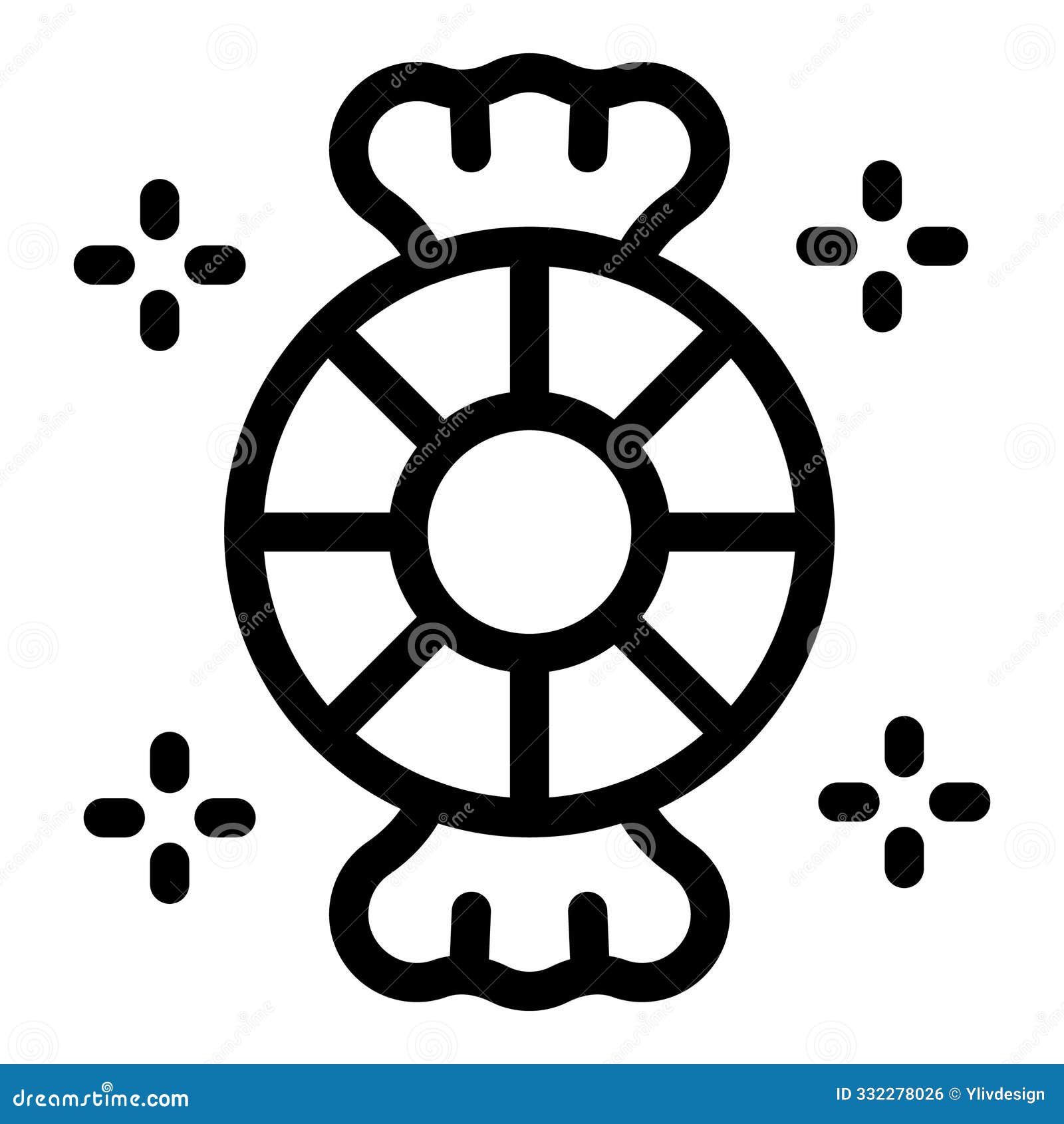 Round Candy Wrapped and Sparkling, a Sweet Treat Icon Stock Vector ...