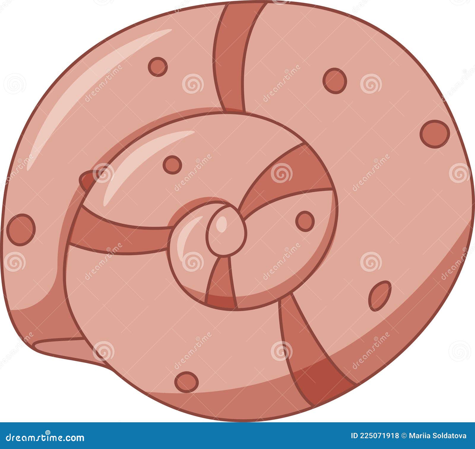 Round Cartoon Shell with Spots and Lines Stock Vector - Illustration of ...