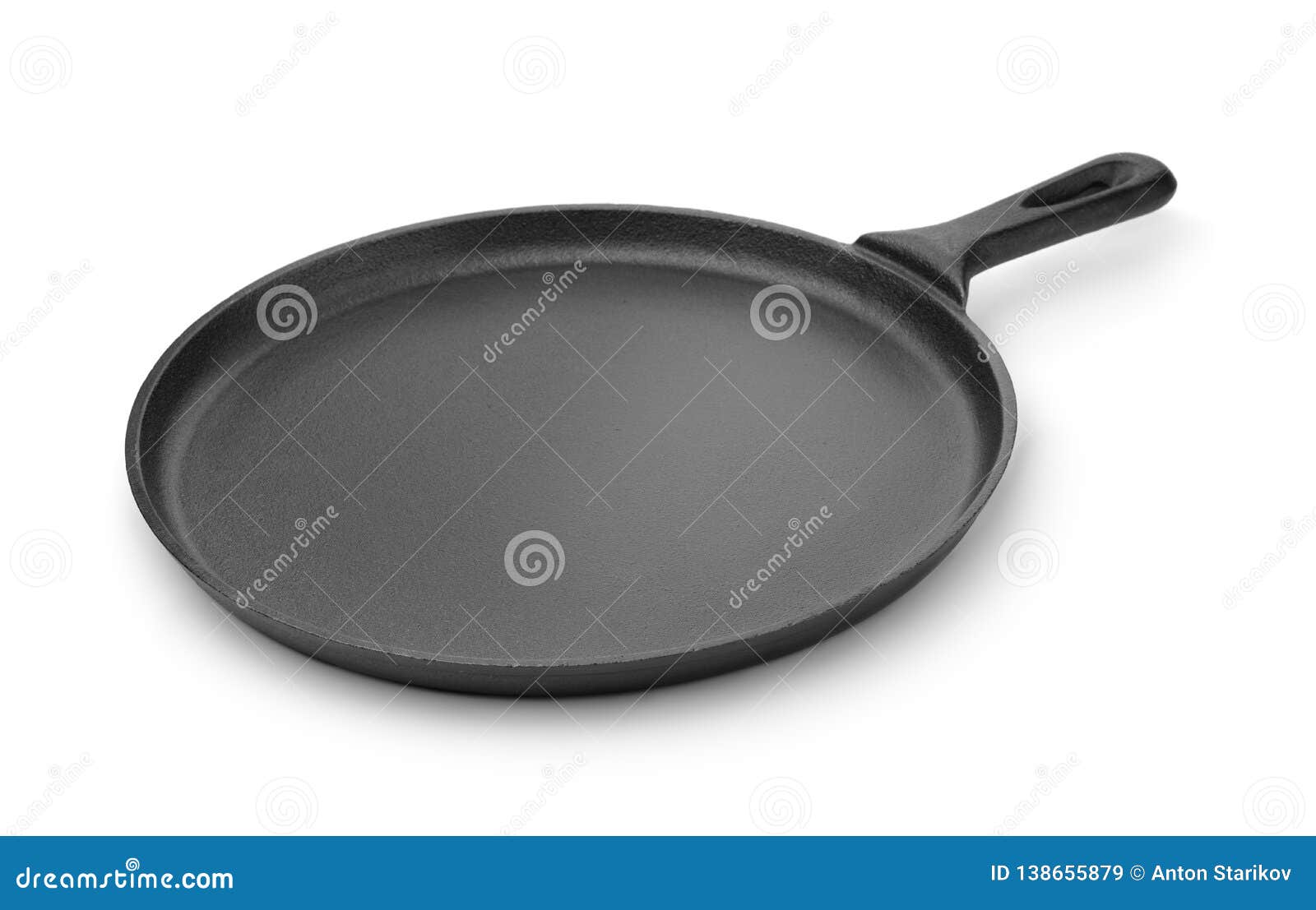 Round Cast Iron Griddle Pan Stock Image - Image of kitchen, dishware ...