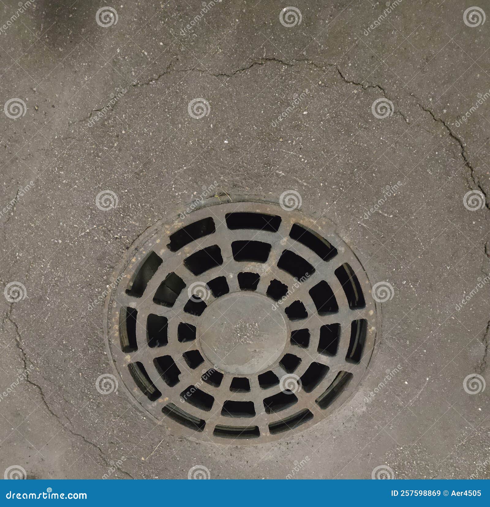 Round Cast Iron Manhole Cover Stock Image - Image of road, sewer: 257598869