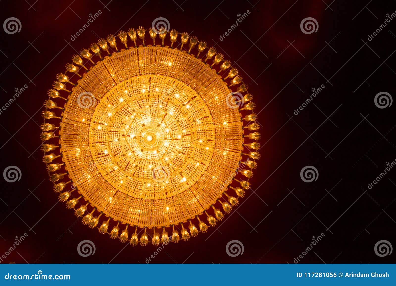 Round Ceiling Chandelier Light at Durga Puja Pandal Worship Stock Photo ...