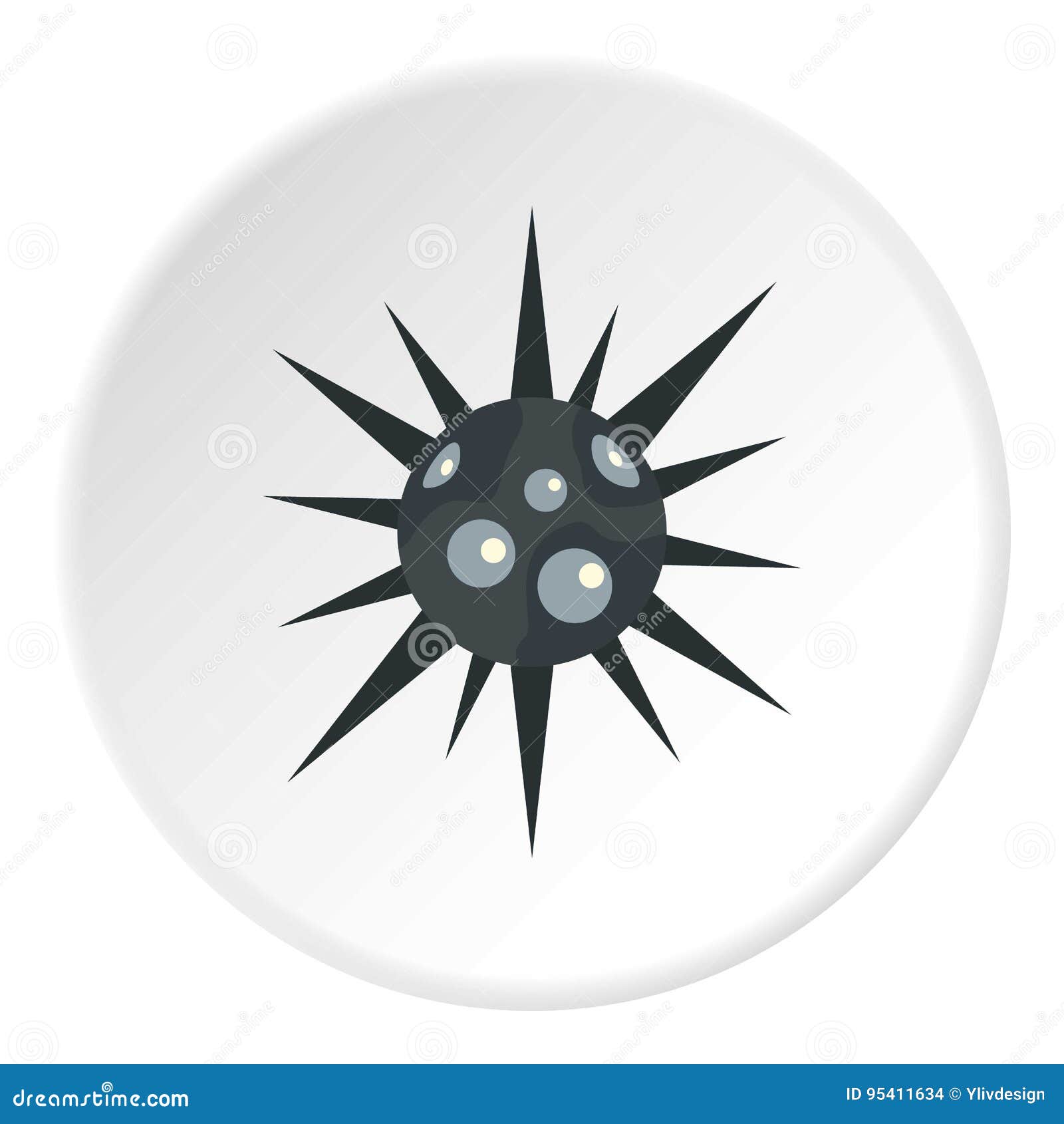 Round Cell Virus Icon Circle Stock Vector - Illustration of bacterium ...