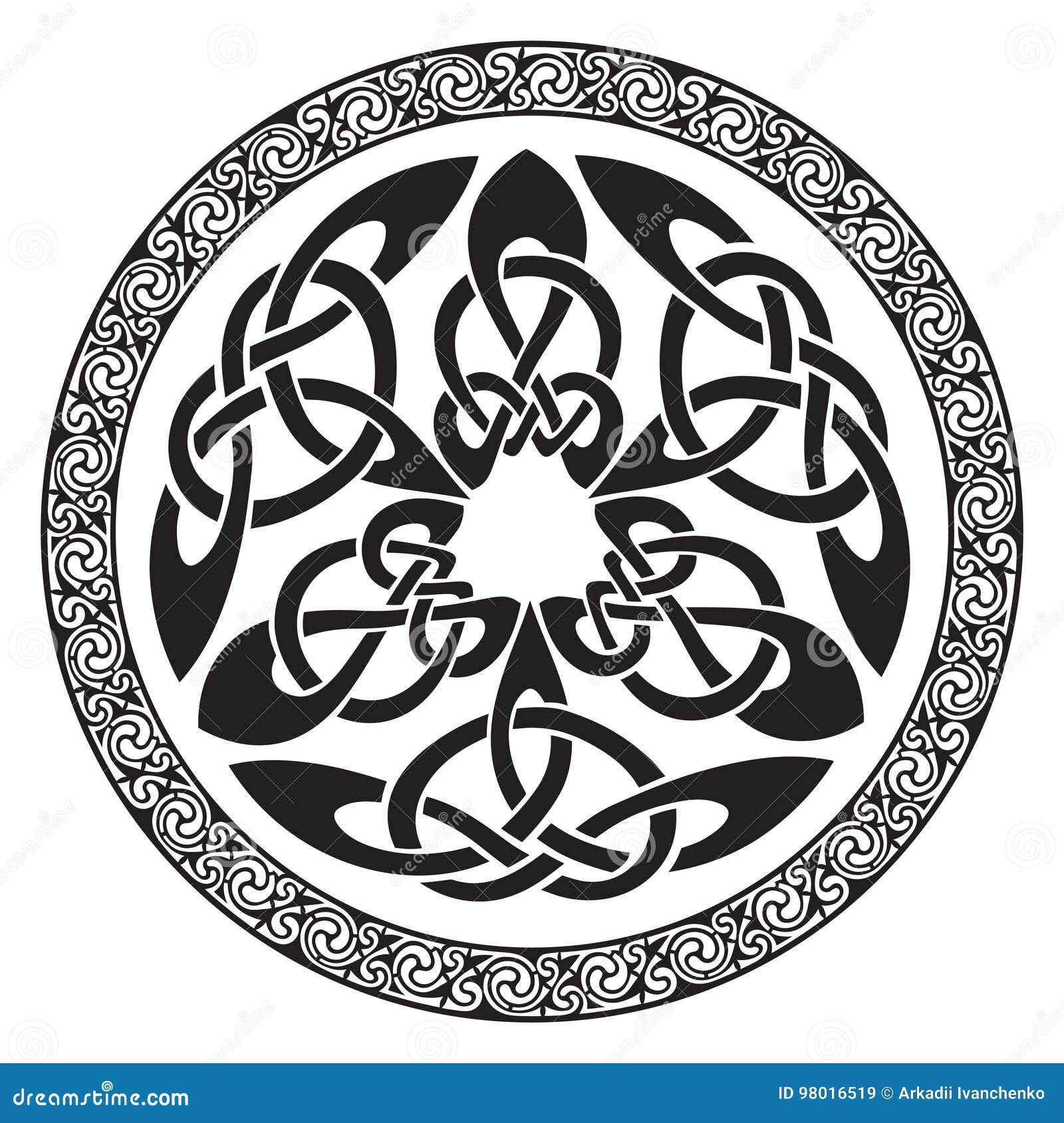 Celtic Design With Knotted Lines Of Two Birds Cartoon Vector ...