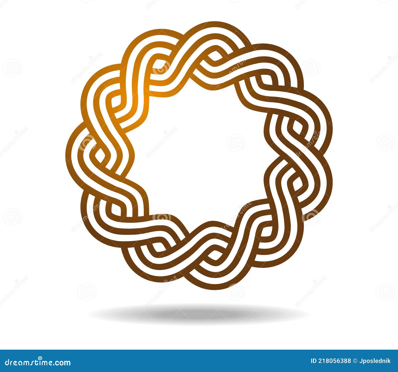 Round Celtic or Greek Golden Pattern Woven from Three Lines Stock ...