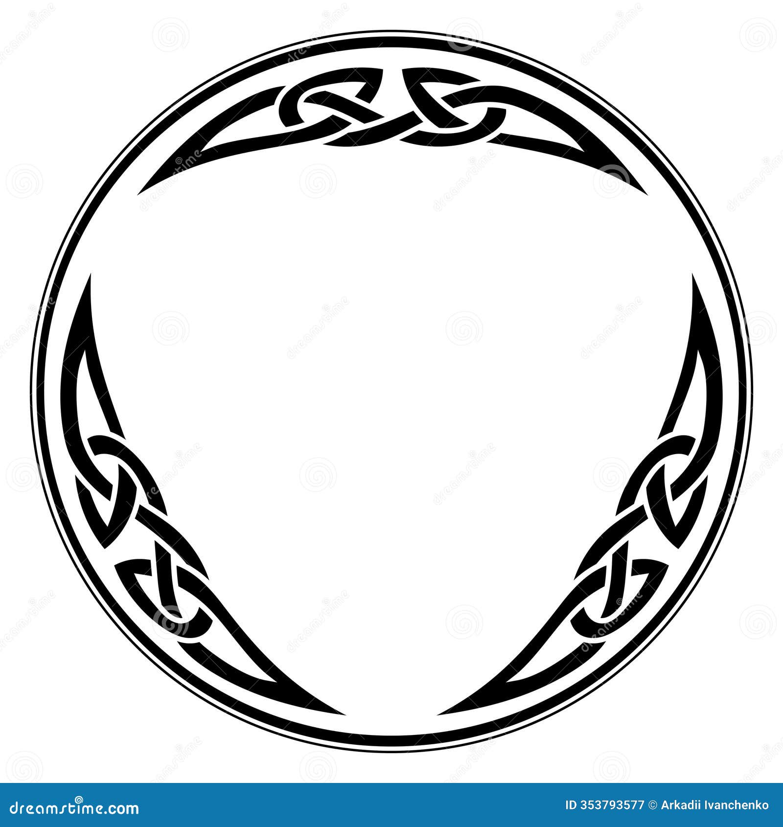 Round Celtic Design. Celtic Mandala, Celtic Horned Moon Vector ...