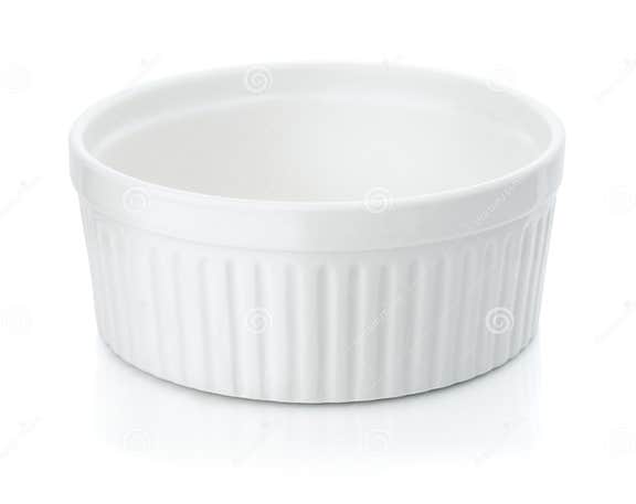Round ceramic baking dish stock image. Image of close - 73233783