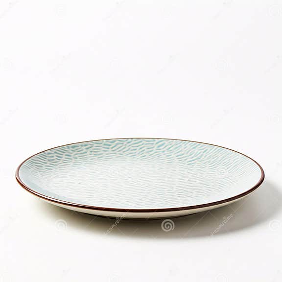 Empty Ceramic Plate on a White Background, Top View, Copy Space Front View Stock Illustration ...