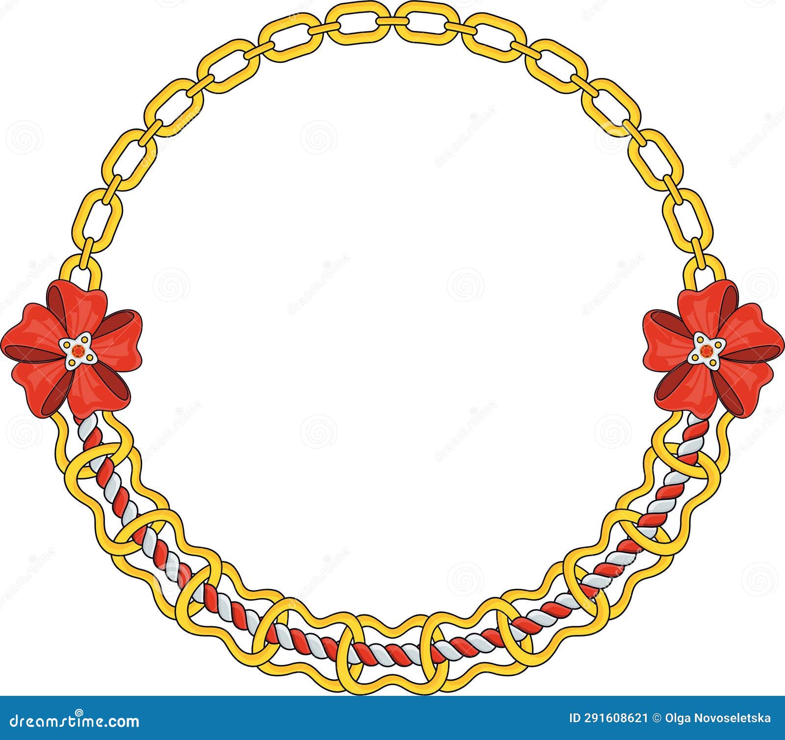 Round Chain Frame. Circle Chains Border Stock Vector - Illustration of ...