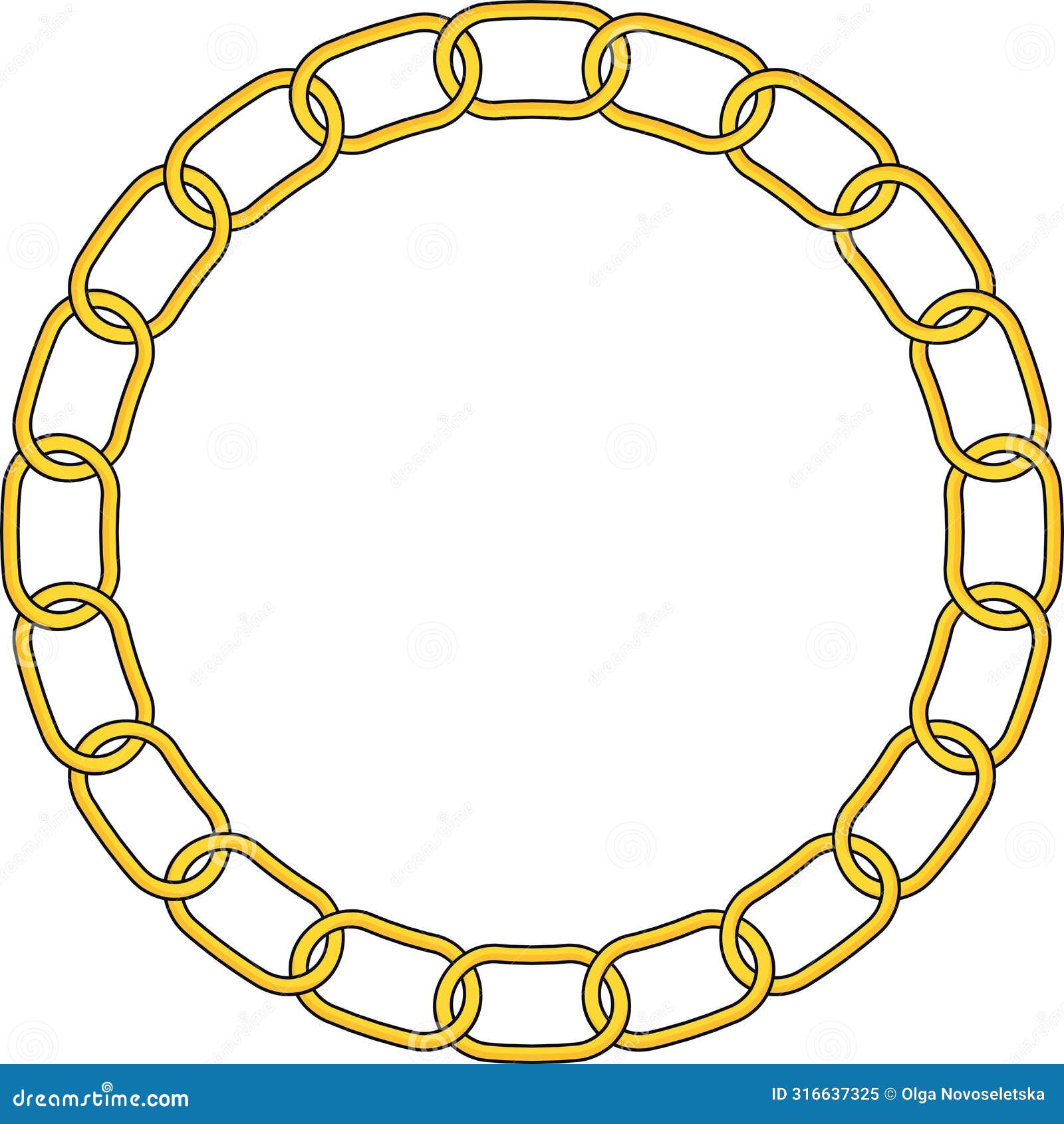 Round Chain Frame. Circle Chains Border Stock Vector - Illustration of ...